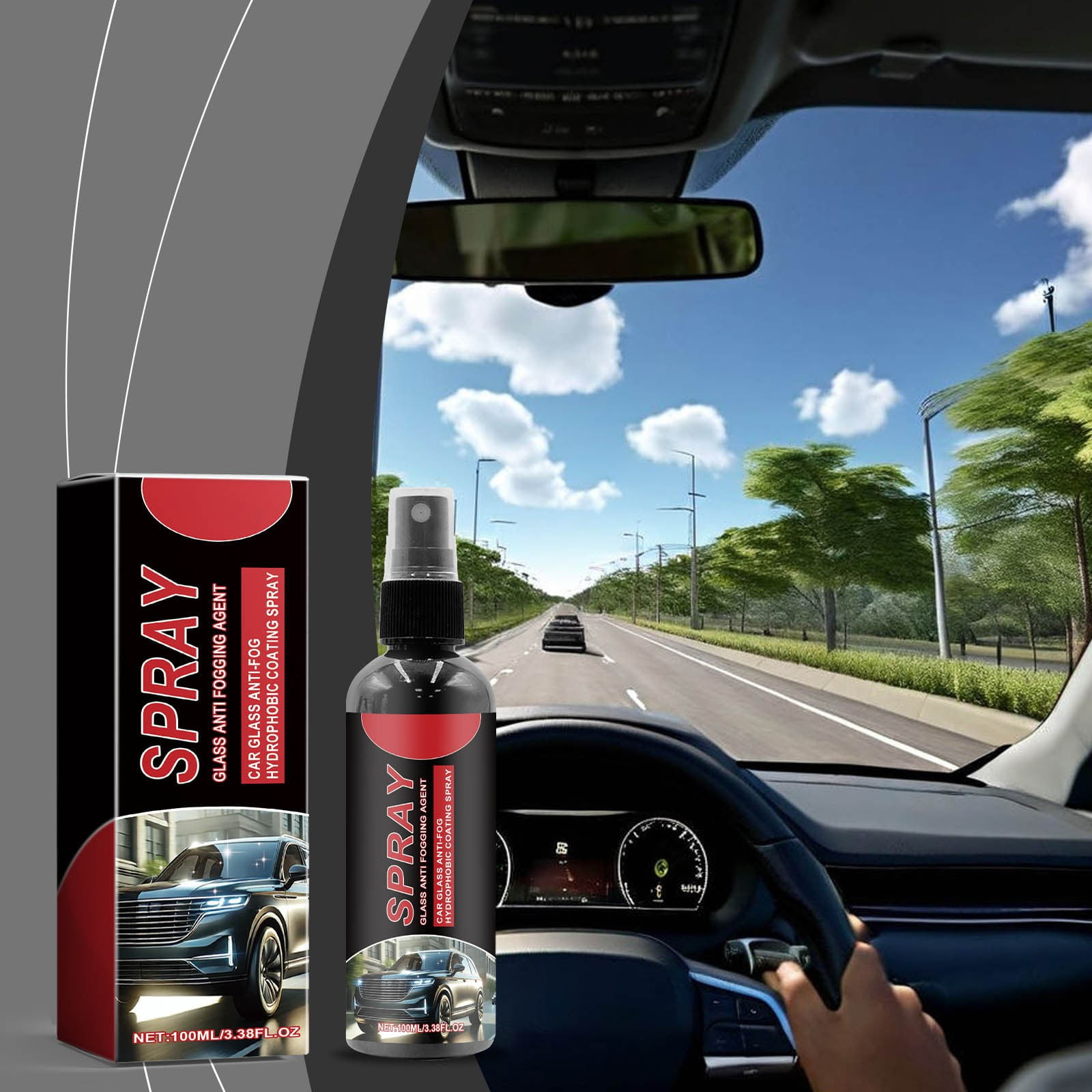 FHBVT Auto Glass Coating Spray 100ML Hydrophobic Windshield Protection ...