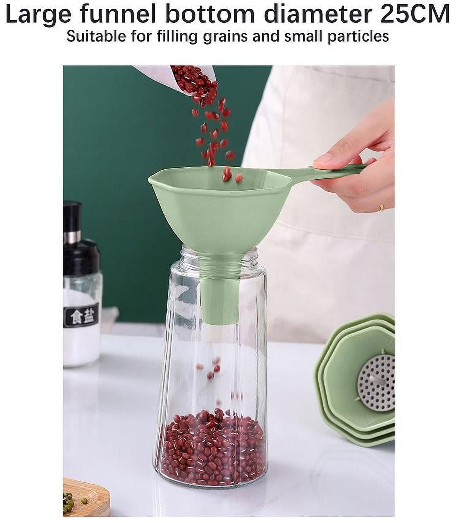 FHBVT 4-in-1 Multifunctional Kitchen Funnel Set, Food Grade Plastic Oil ...