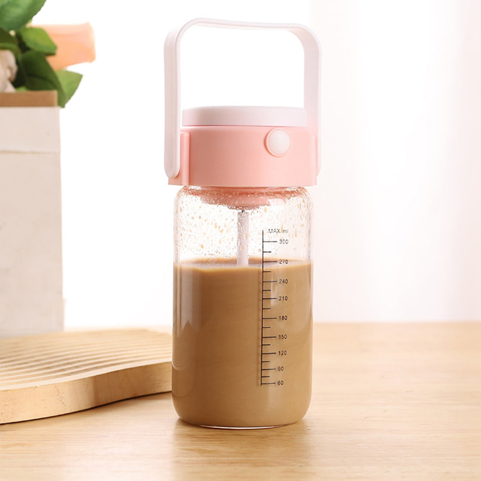 FHBVT 450ml Portable Rechargeable Automatic Mixing Cup，Food-Grade Glass ...