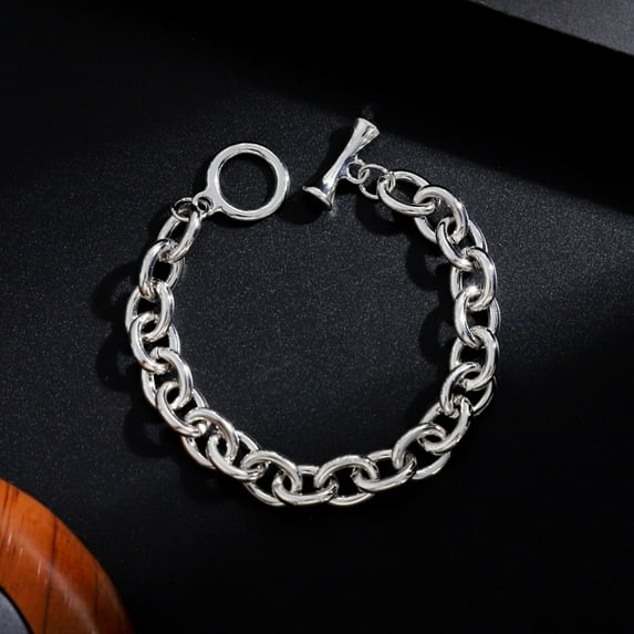 FHBVT 925 Silver Plated O Shape Chain Bracelet Stylish Elegant ...