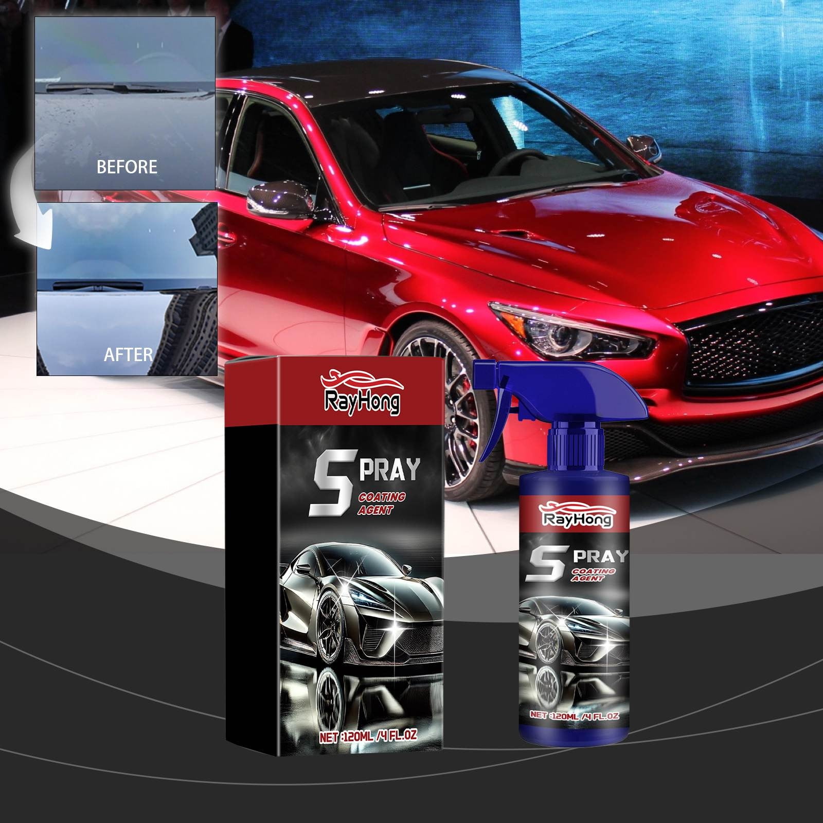 FHBVT Car Spray Polishing Coat Coating Agent Liquid 120ml, Long-Lasting ...