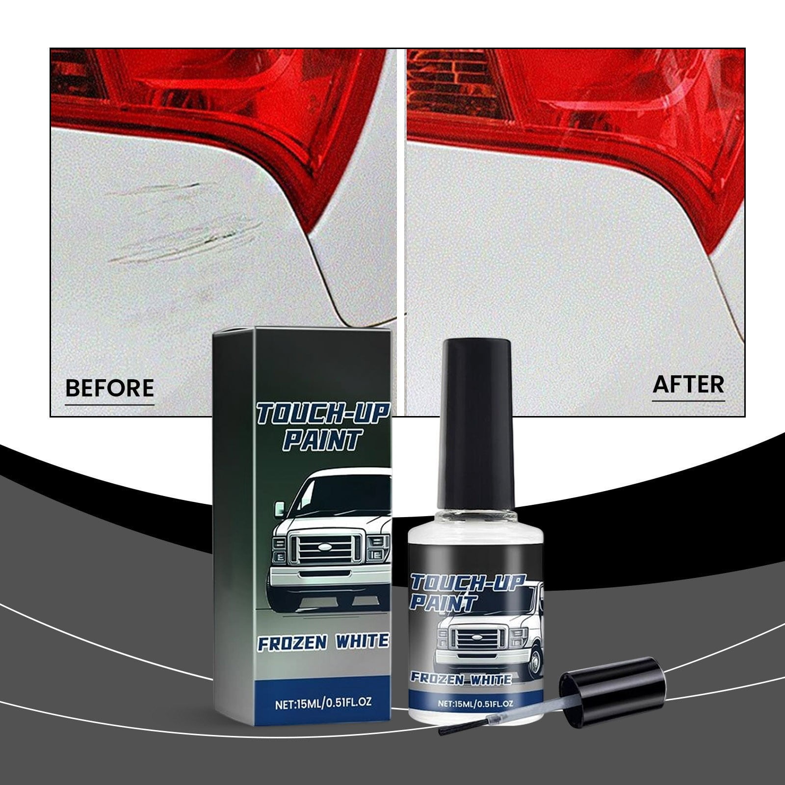 FHBVT Car White Touch Up Paint Pen 15ml Self-Brushing Scratch Repair ...