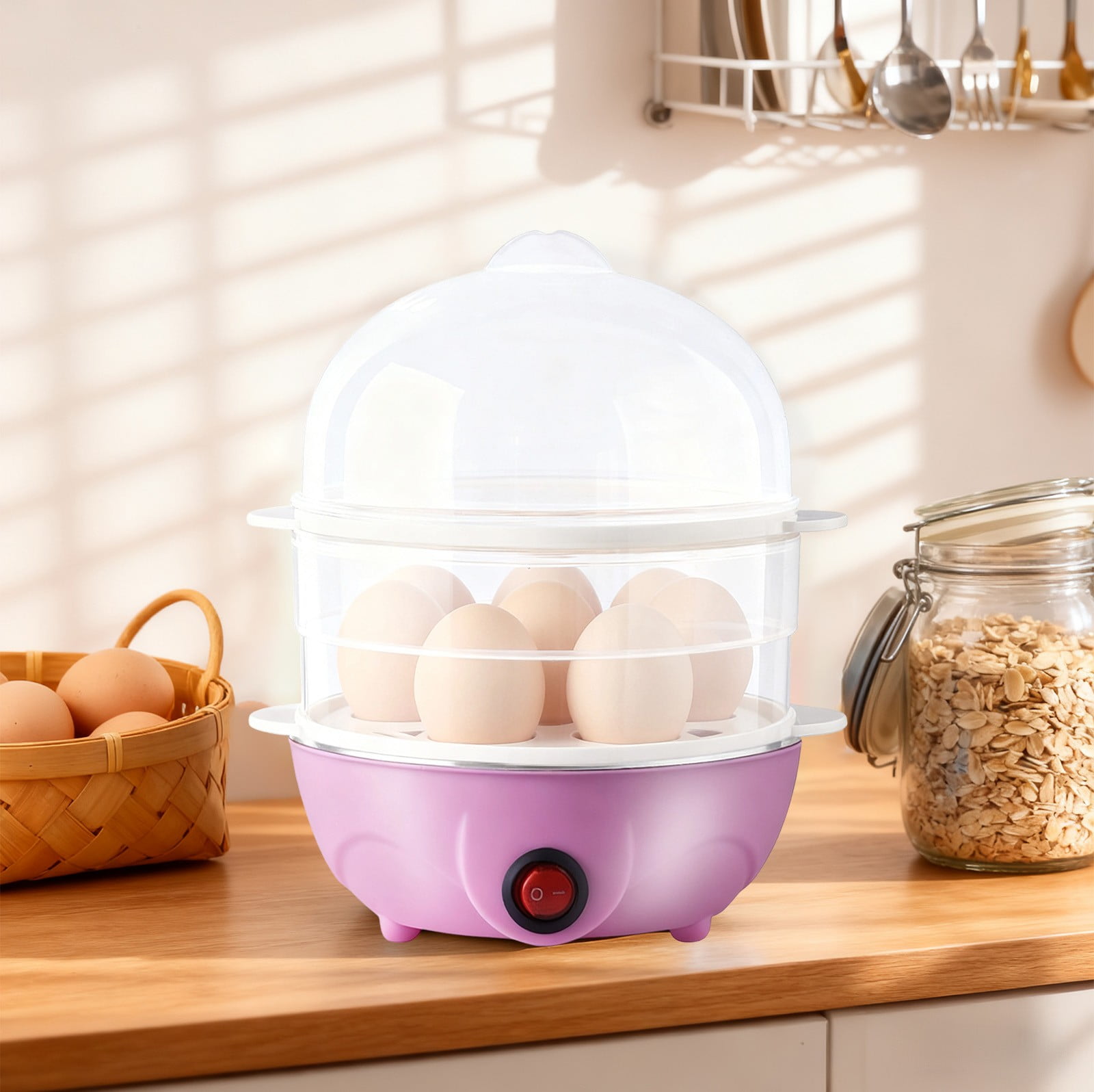 FHBVT Double-Layer Electric Egg Cooker Stainless Steel 14-Egg Capacity ...
