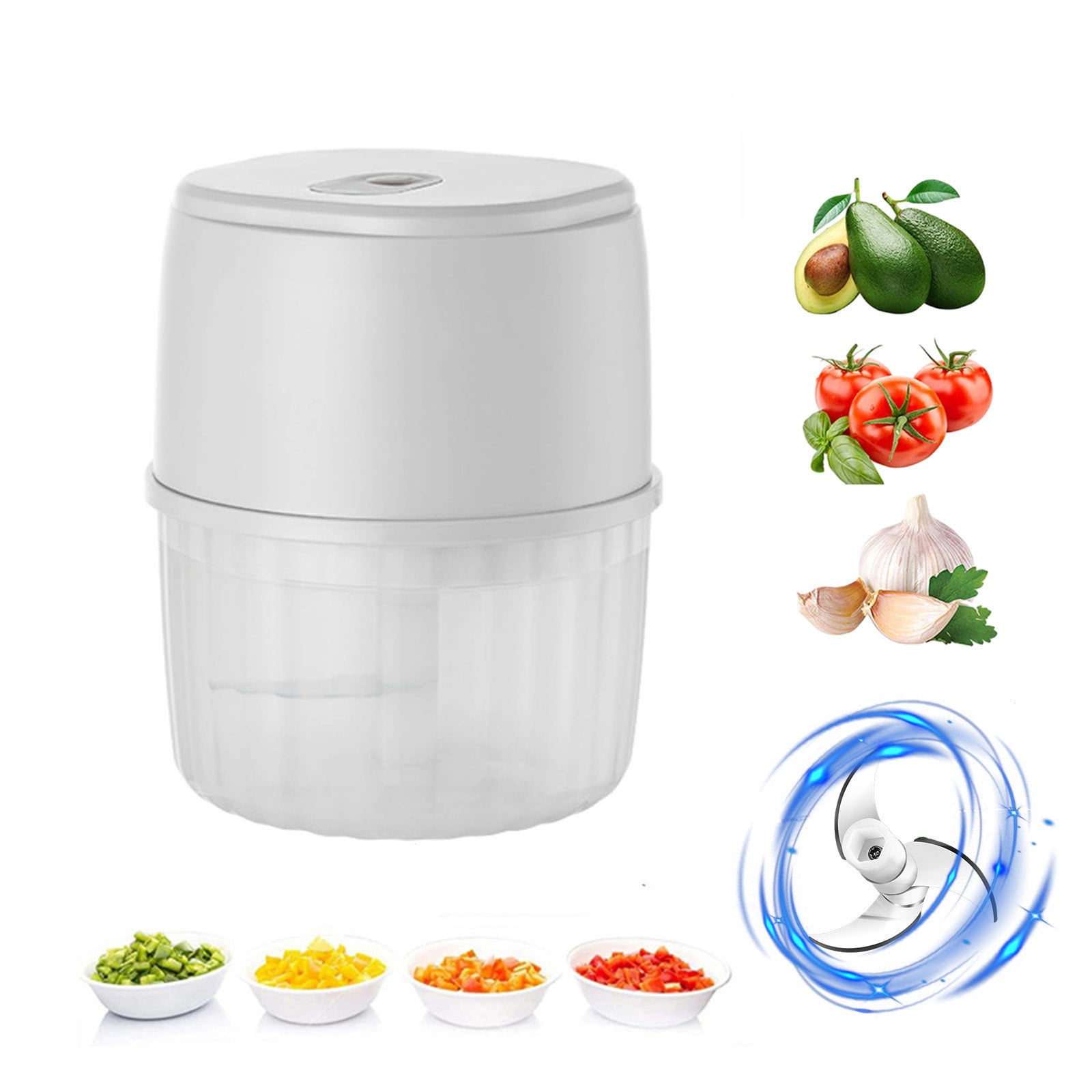 FHBVT Garlic Chopper and Food Processor Mincer, Quick Garlic, Chili ...