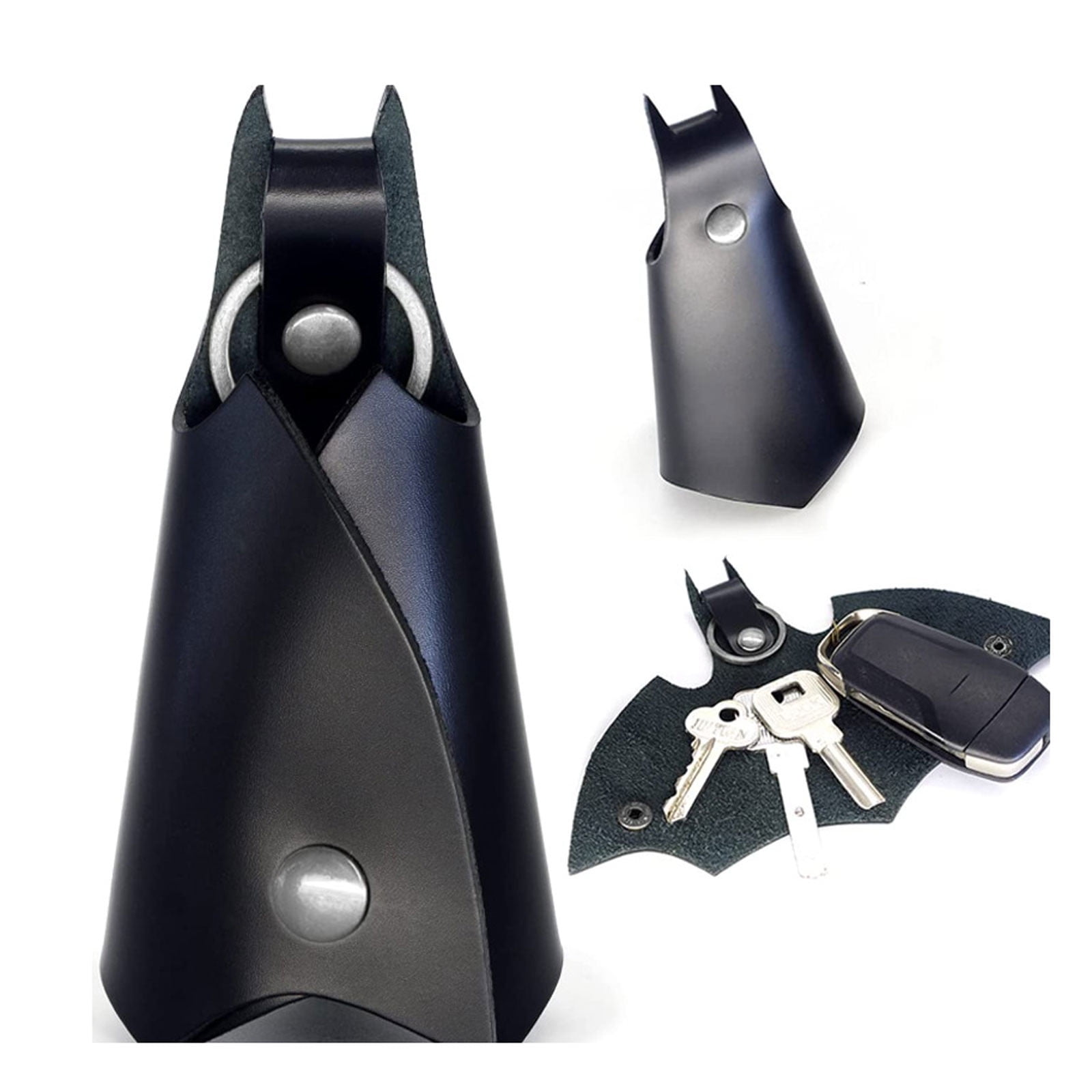 FHBVT Leather Bat Shape Keychain Car Key Fob Case Fashion Key Ring ...