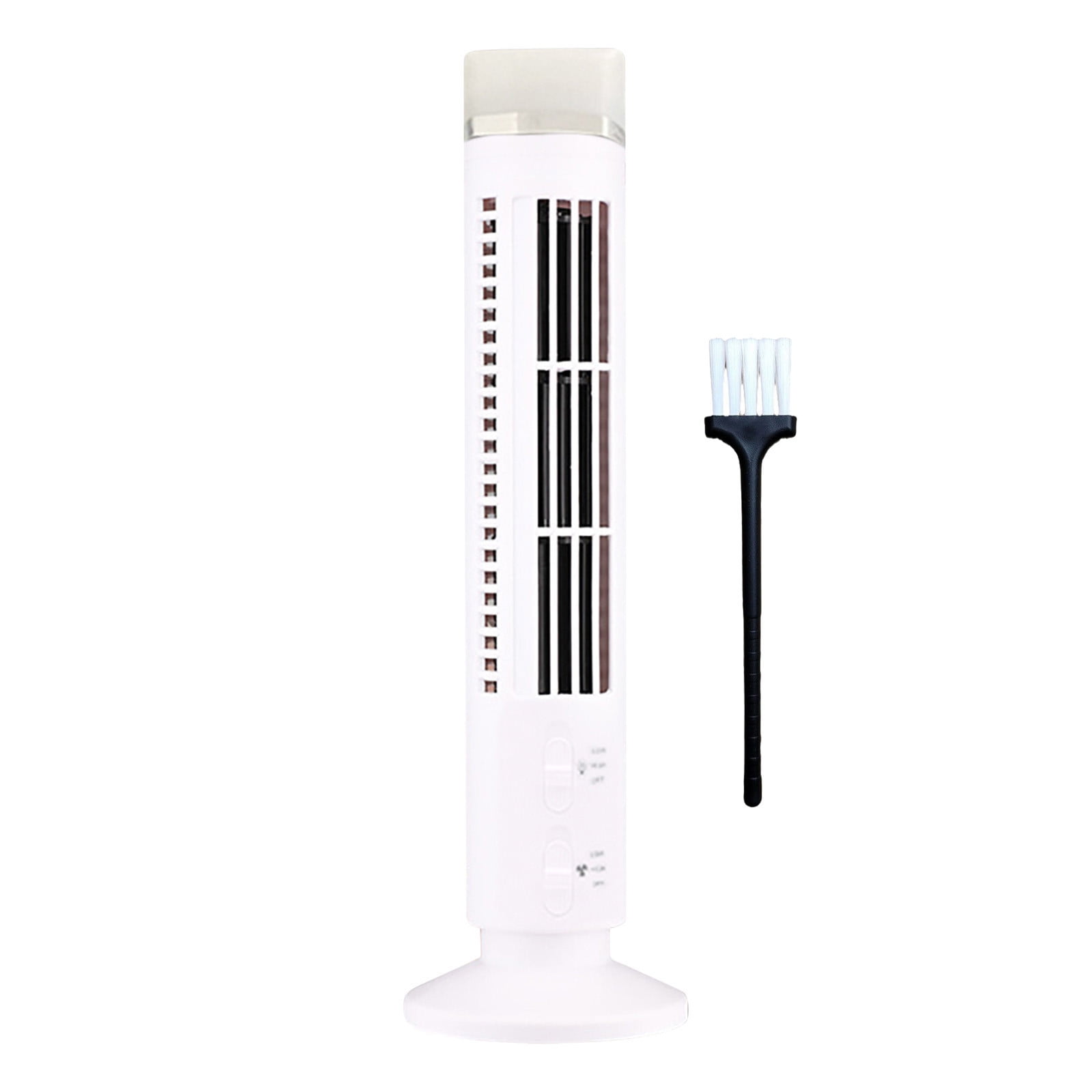 FHBVT Mini LED Bladeless Tower Fan USB Powered 2 Speed Settings Low ...