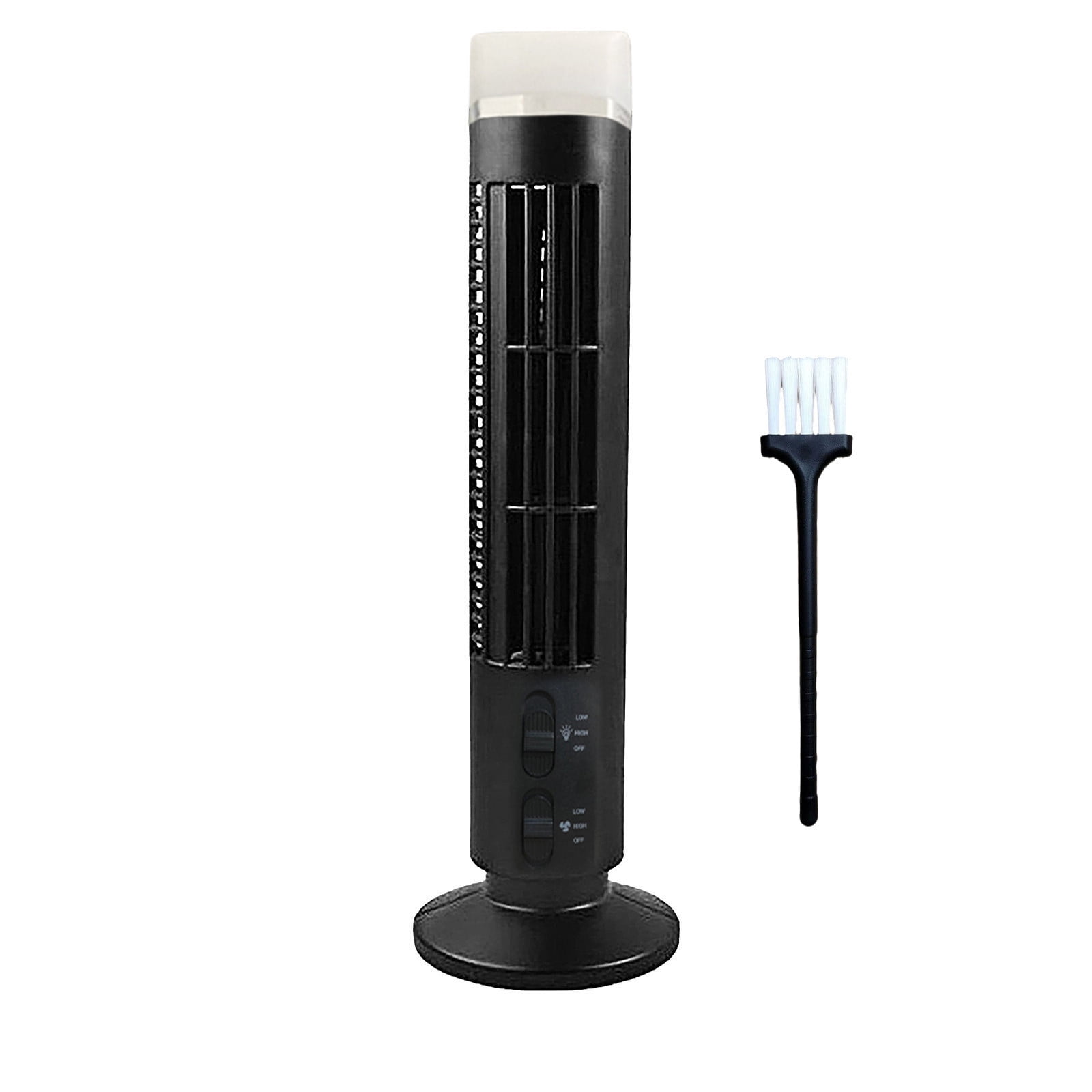 FHBVT Mini LED Bladeless Tower Fan USB Powered 2 Speed Settings Low ...