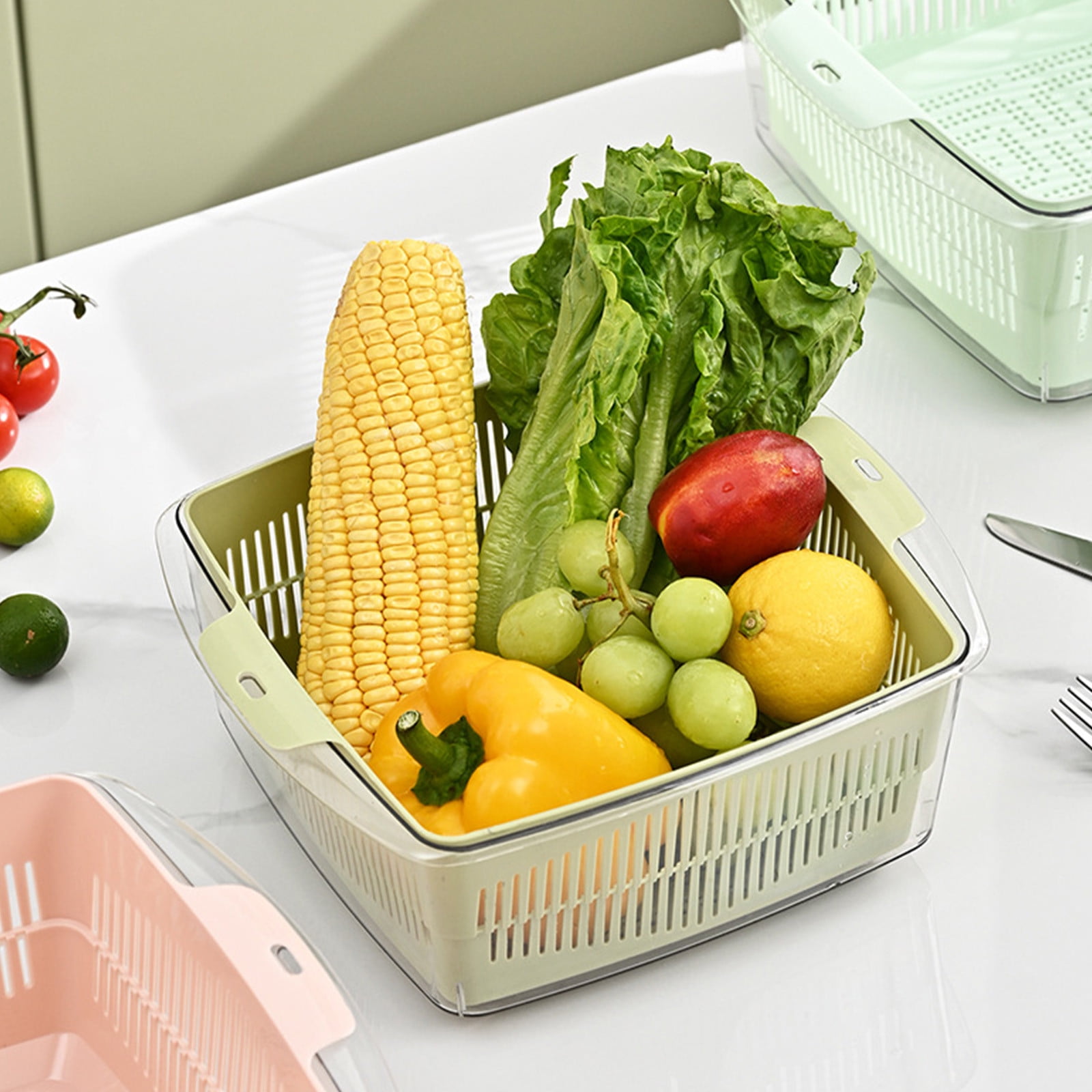 FHBVT Multi-Function Vegetable Basket Strainer for Kitchen Use,Plastic ...