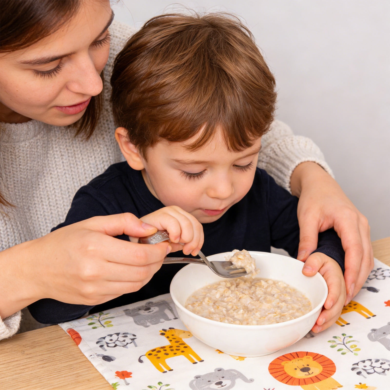 FHBVT Stainless Steel Baby Fork Spoon Set Toddler Training Utensils ...