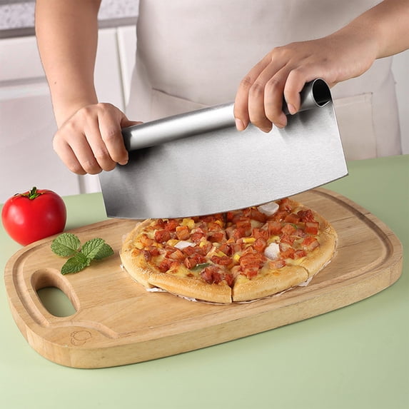 FHBVT Stainless Steel Crescent Pizza Dough Cutter 13.77In Sharp Blade ...