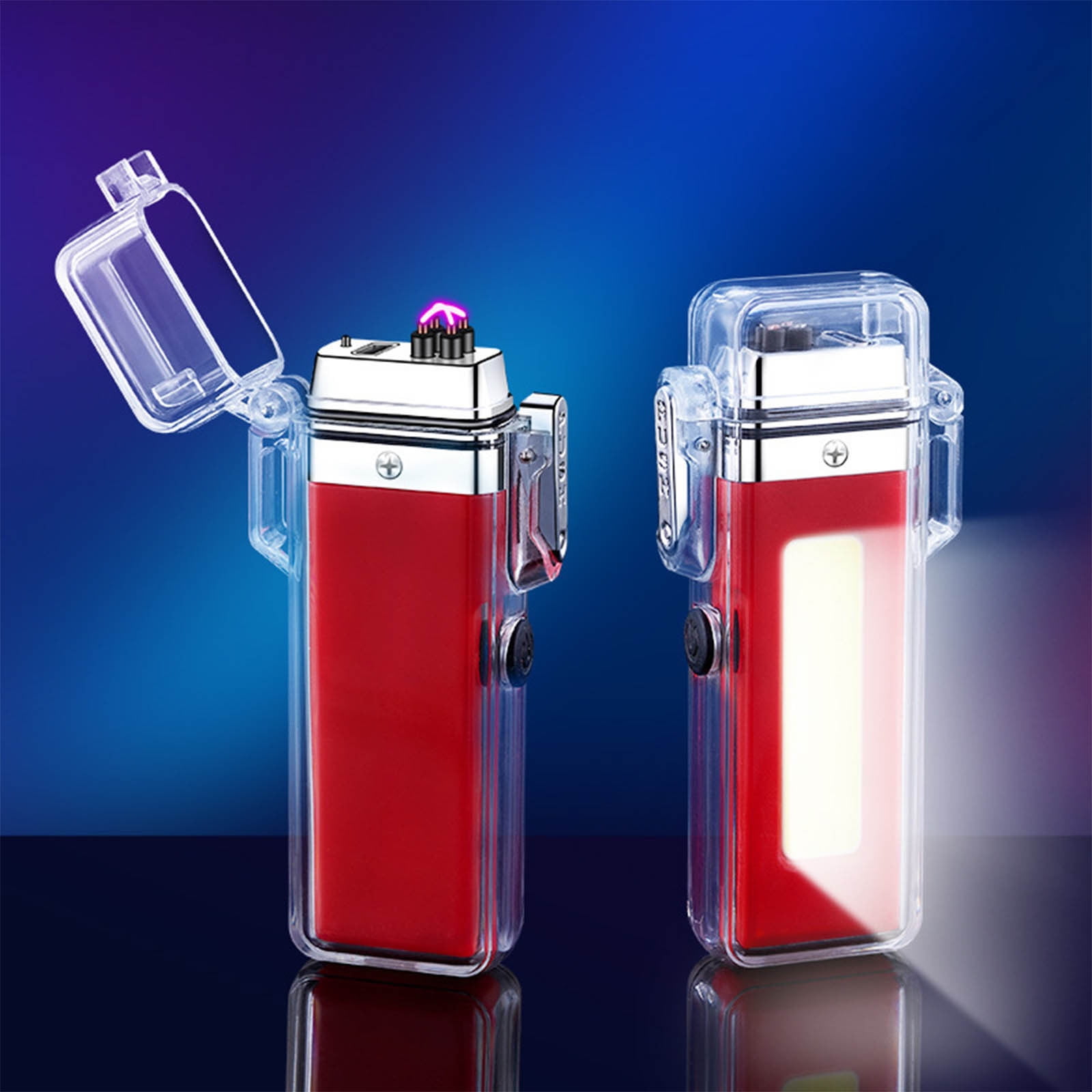 FHBVT Transparent Casing Watertight USB Lighter With COB Lighting Strip ...