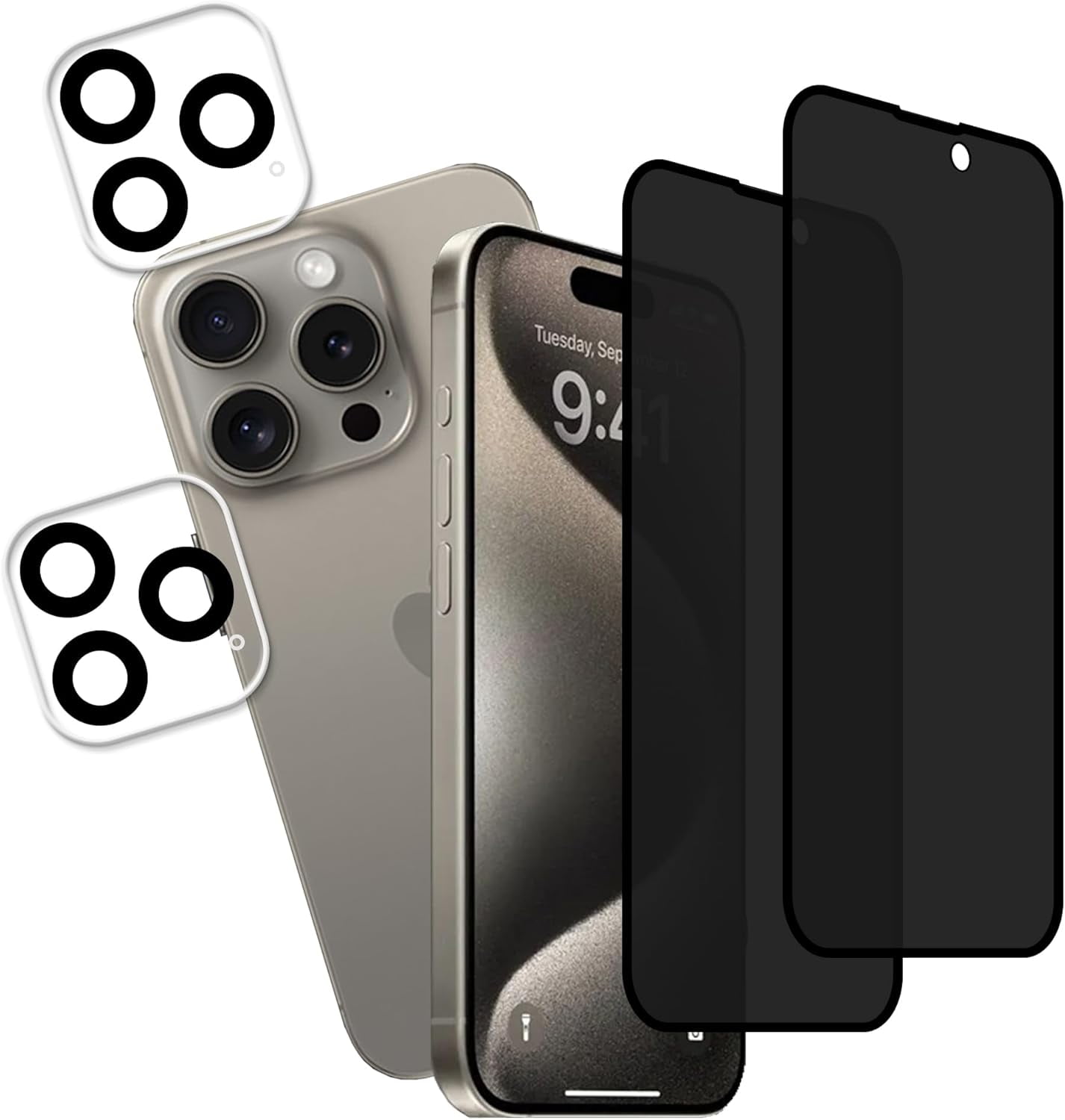 FHDFHD 2-2 Pack Privacy Screen Protector Designed For IPhone15 Pro Max ...