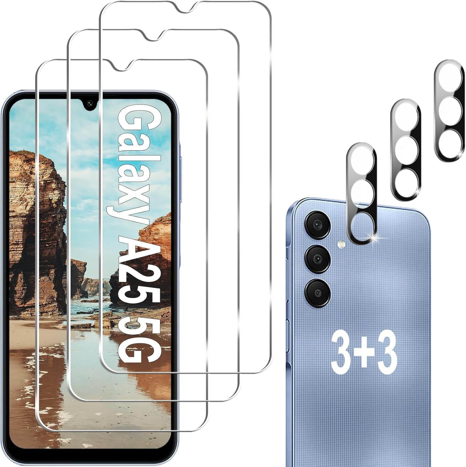FHDFHD [3+3 Pack] Galaxy A25 5G Screen Protector + Camera Lens ...