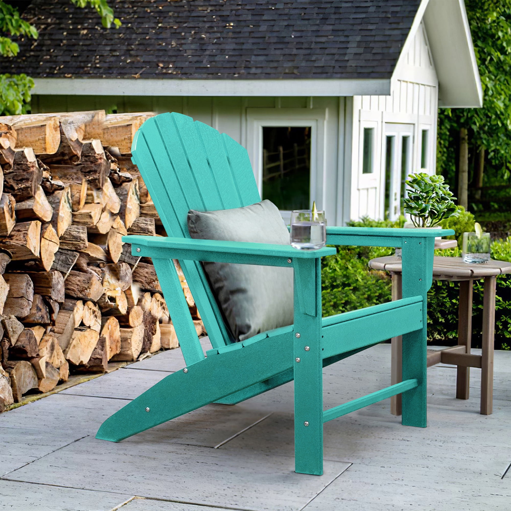 FHFO Outdoor Adirondack Chair,Weather Resistant Plastic Resin Chair for ...