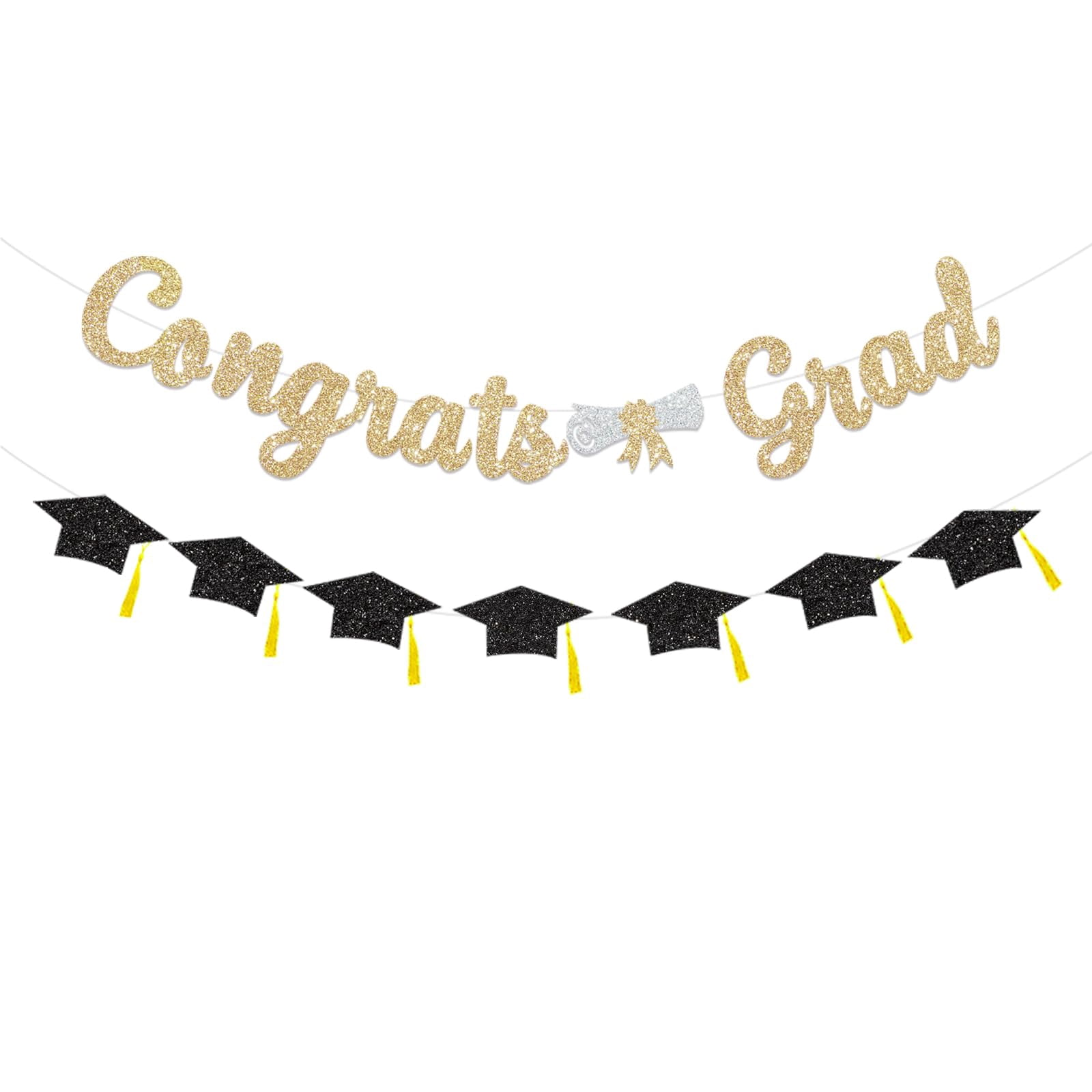 FHGG Glitter Gold Congrats SSF20 Grad Decorations Banner Decorations ...