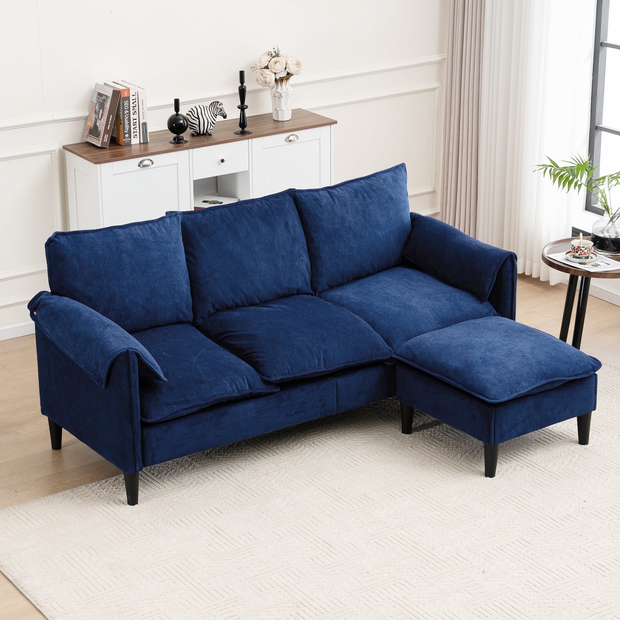 FFH Sectional Sofa Modular with Ottomans with Storage,78" Cloud Couch ...
