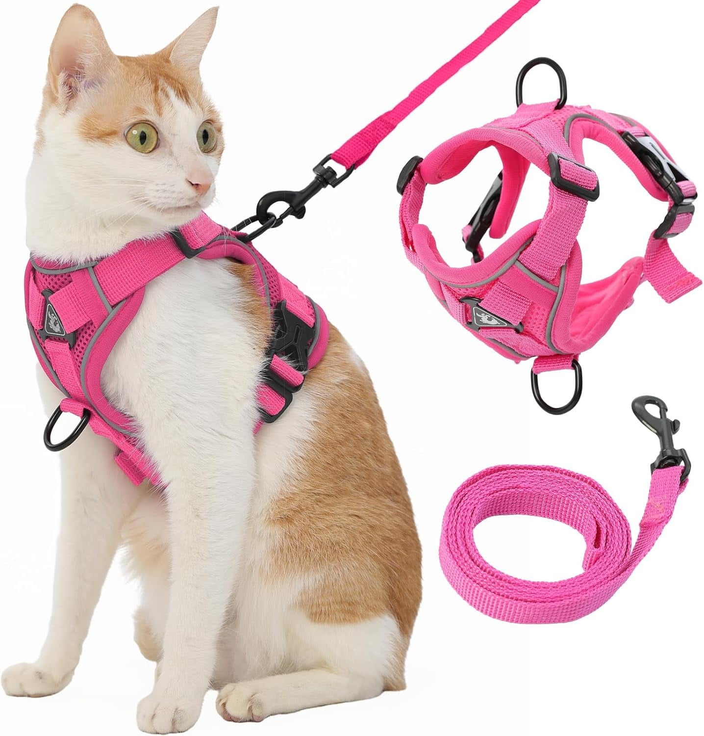 FHK Cat Harness and Leash, Reflective Cat Harness Escape Proof for ...