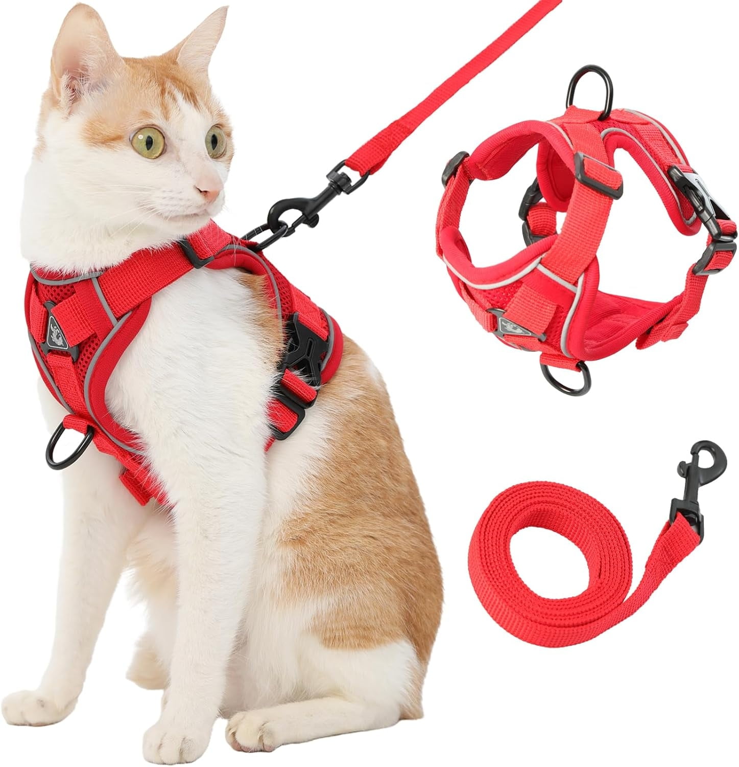 FHK Cat Harness and Leash, Reflective Cat Harness Escape Proof for ...