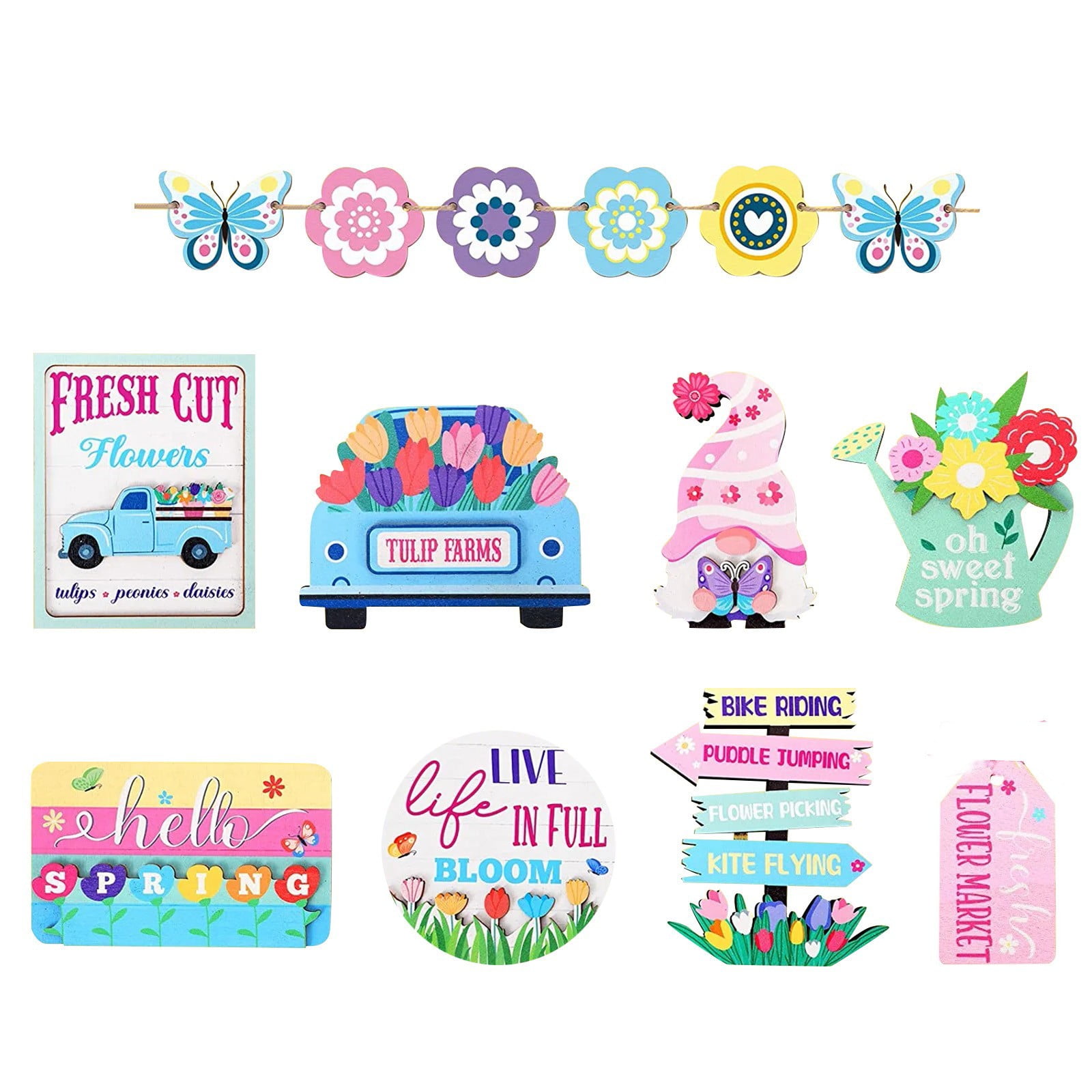 FHKOEGHS Little Shelf Decorations Small Wooden Home Sign 1 Set Of ...