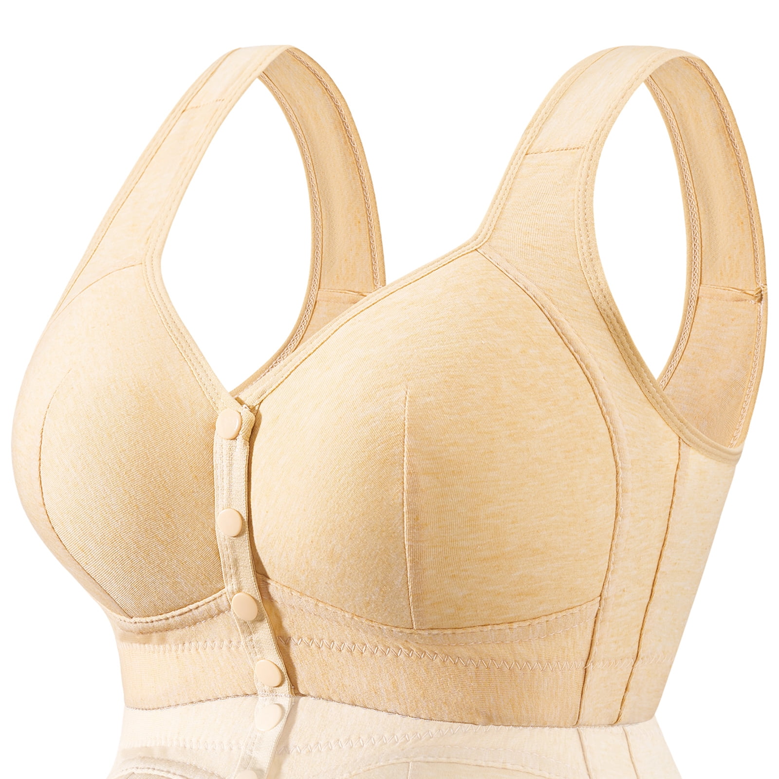 FHTECO Daisy Bras for Older Women Floral Plus Size Bra Wireless Front ...