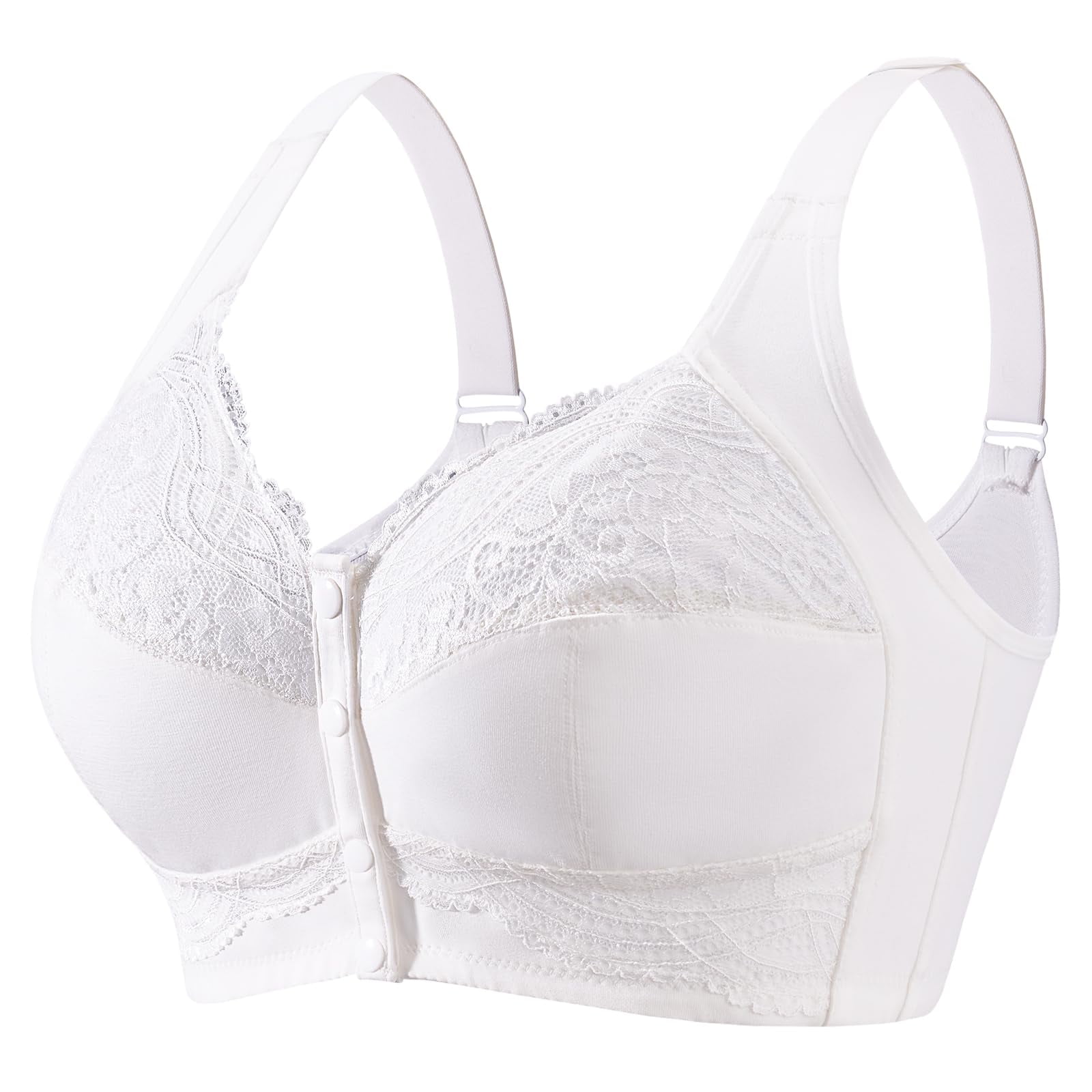 FHTECO Front Closure Bras for Women No Underwire Plus Size Wireless ...