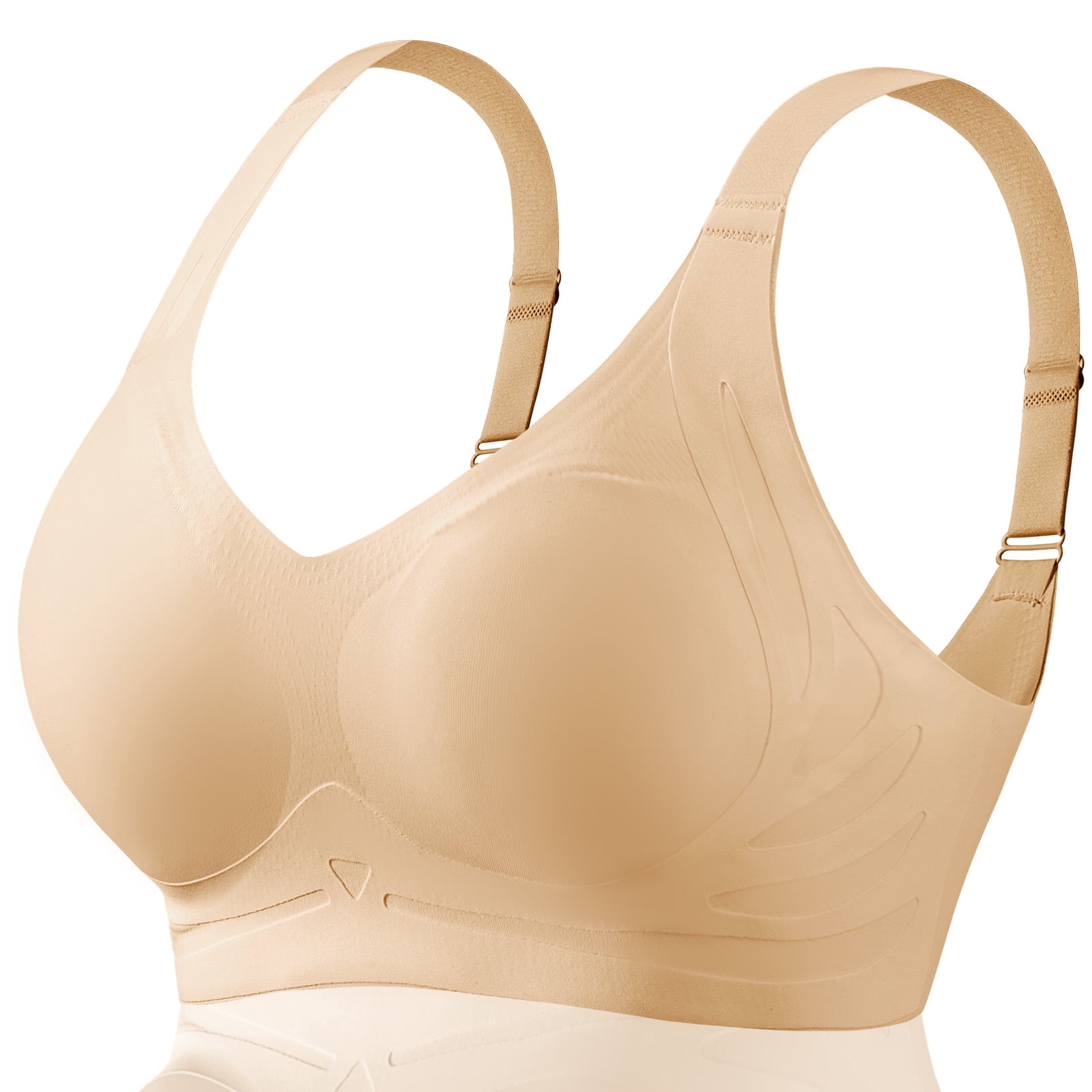 FHTECO Jelly Smoothing Bra Anti Sagging Wireless Push Up Bras for Women ...
