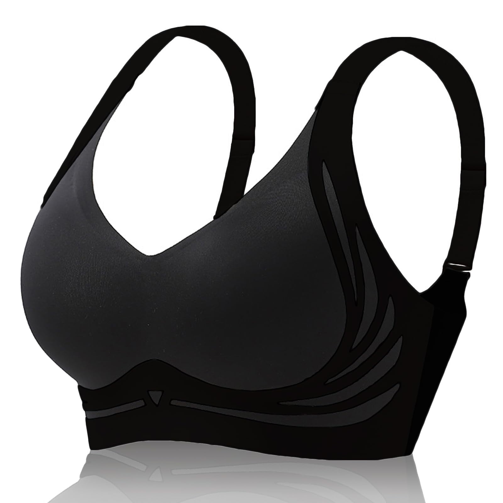 FHTECO Smoothing Bra Anti Sagging Wireless Push Up Bras for Women No ...