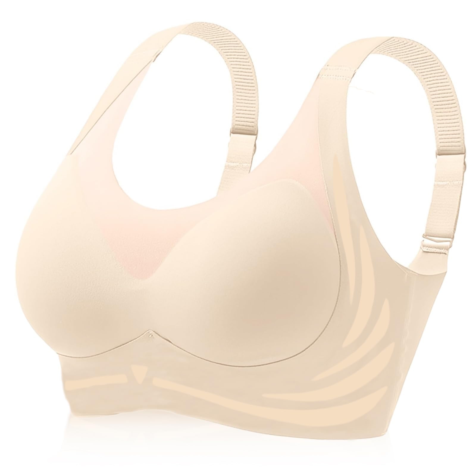 FHTECO Smoothing Bra Anti Sagging Wireless Push Up Bras for Women No ...
