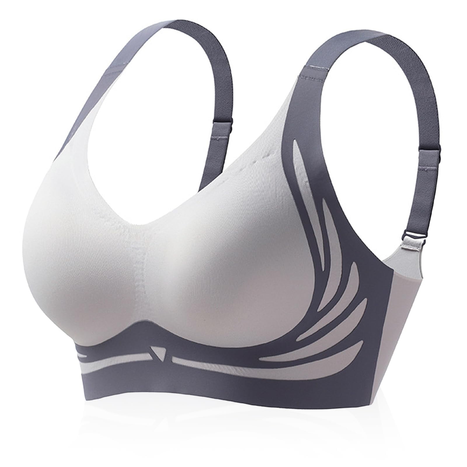 FHTECO Smoothing Bra Anti Sagging Wireless Push Up Bras for Women No Underwire Full Coverage Bra ...