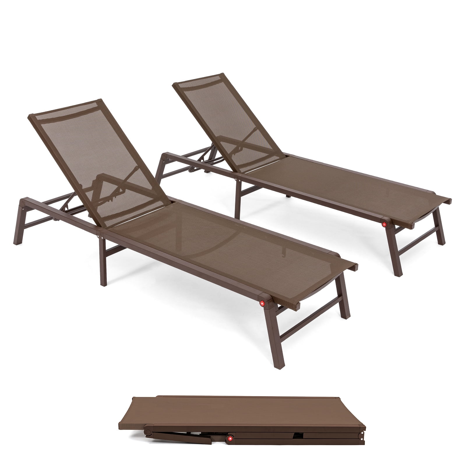 FHVIT Assemble-Free Chaise Lounge Outdoor, Aluminum Outdoor Chaise ...