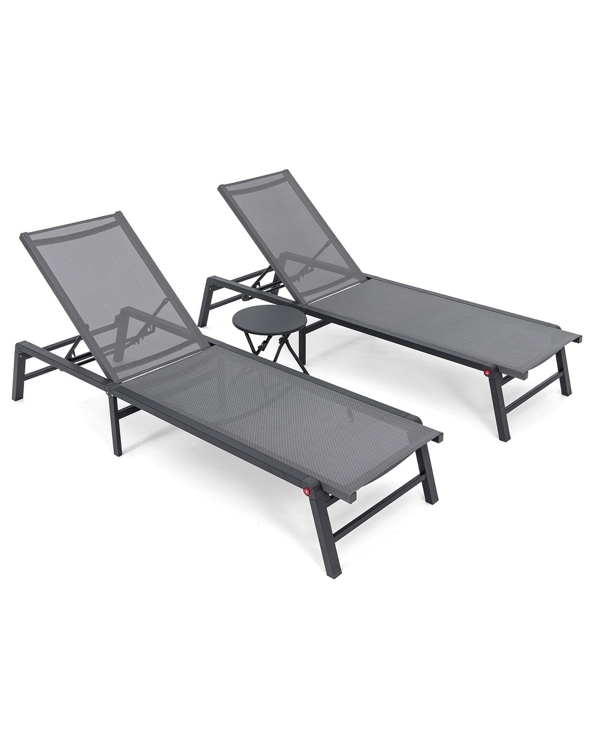 FHVIT 3pcs Outdoor Chaise Lounge, Foldable Patio Lounge for Tanning ...