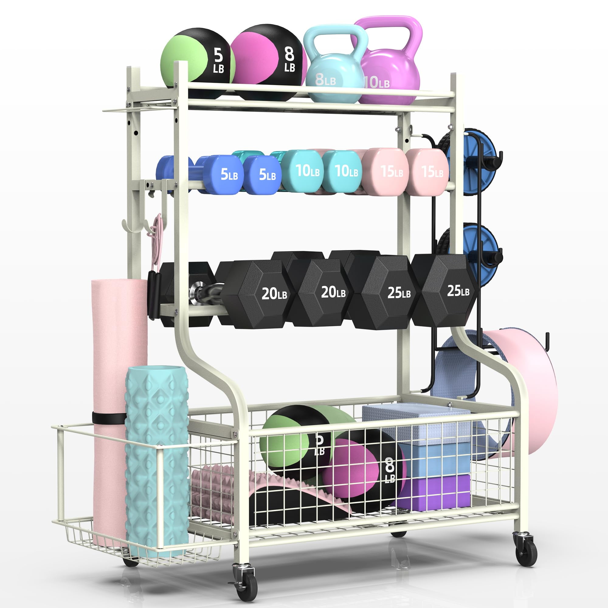 FHWM-C Weight Rack for Home Gym, Dumbbell Rack Stand, All in One ...