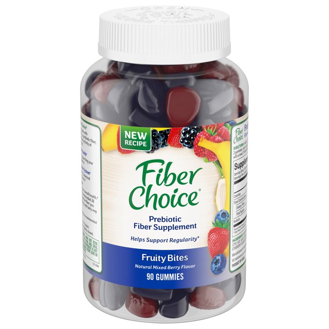 Fiber Choice Fruity Bites Prebiotic Fiber Gummies for Adults, Mixed ...