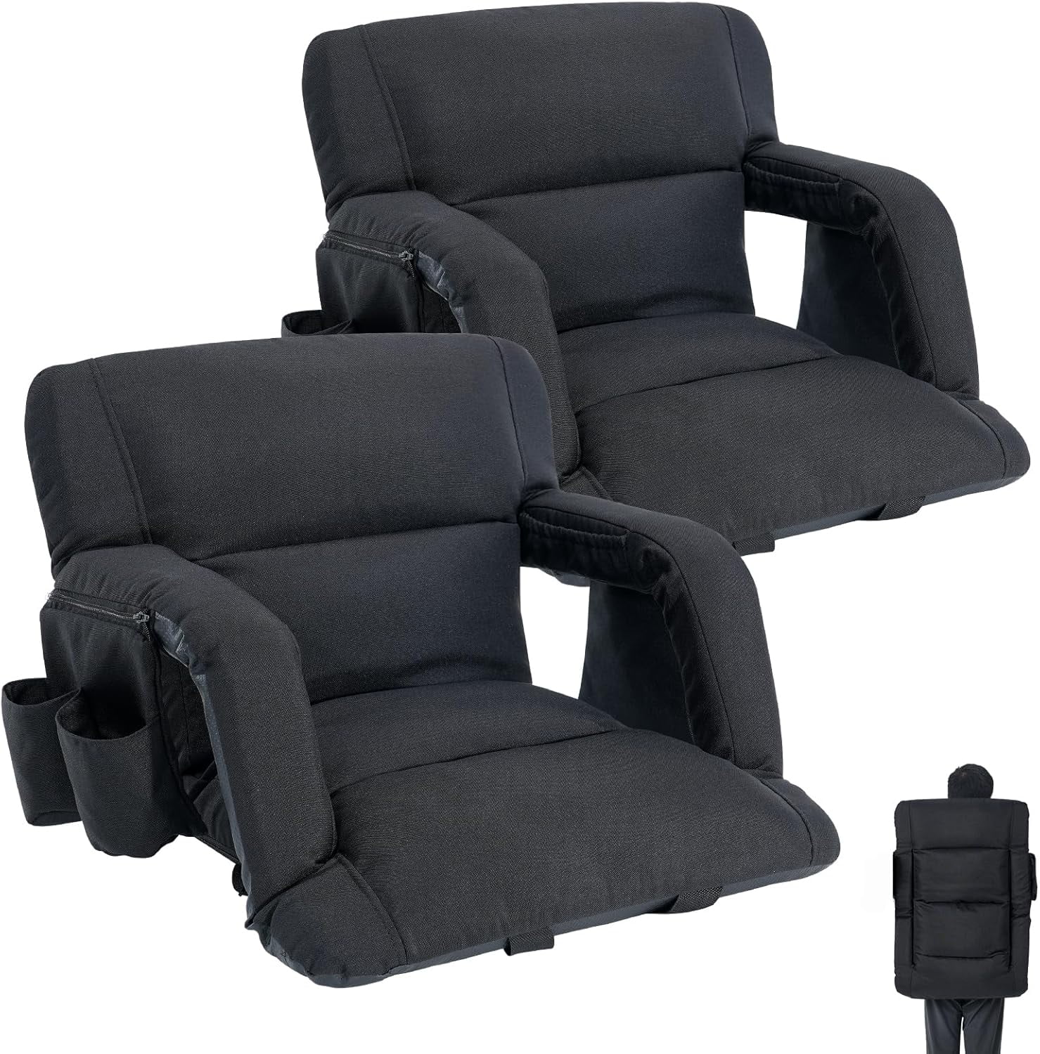 FICISOG 2 Pack Stadium Seats with Back Support Wide 21 inch Stadium ...