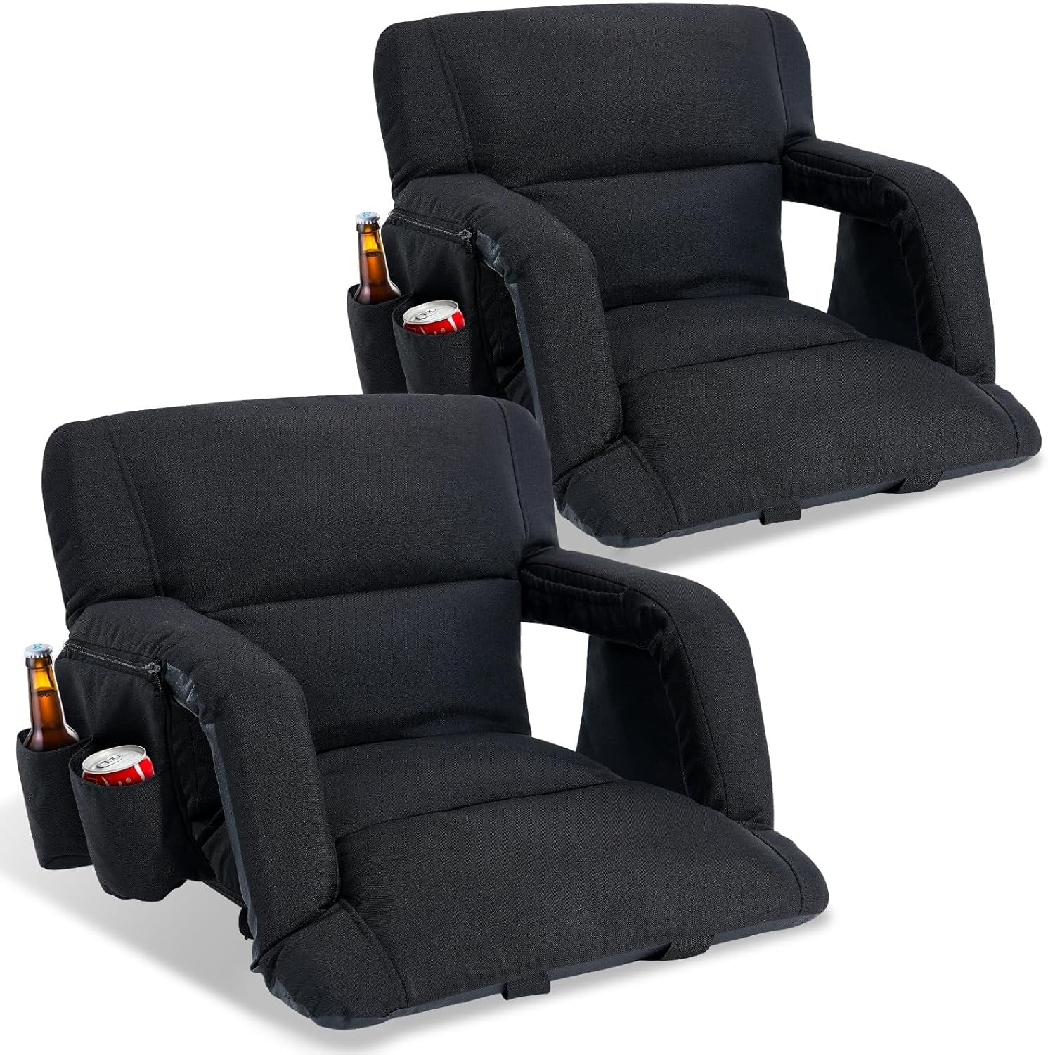 FICISOG 2 Pack Stadium Seats with Back Support Wide 25 inch Stadium ...