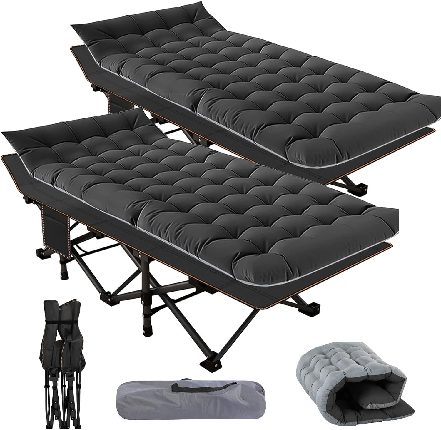 FICISOG XXL Heavy Duty Folding Camping Cot for Adults, 900lb Capacity ...