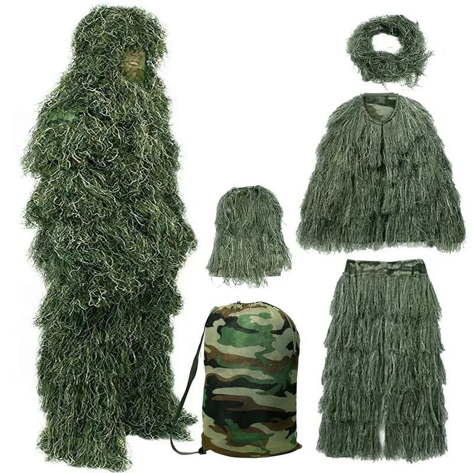 FICISOG 3D Ghillie Suit 5-in-1 Camouflage Apparel Including Jacket ...