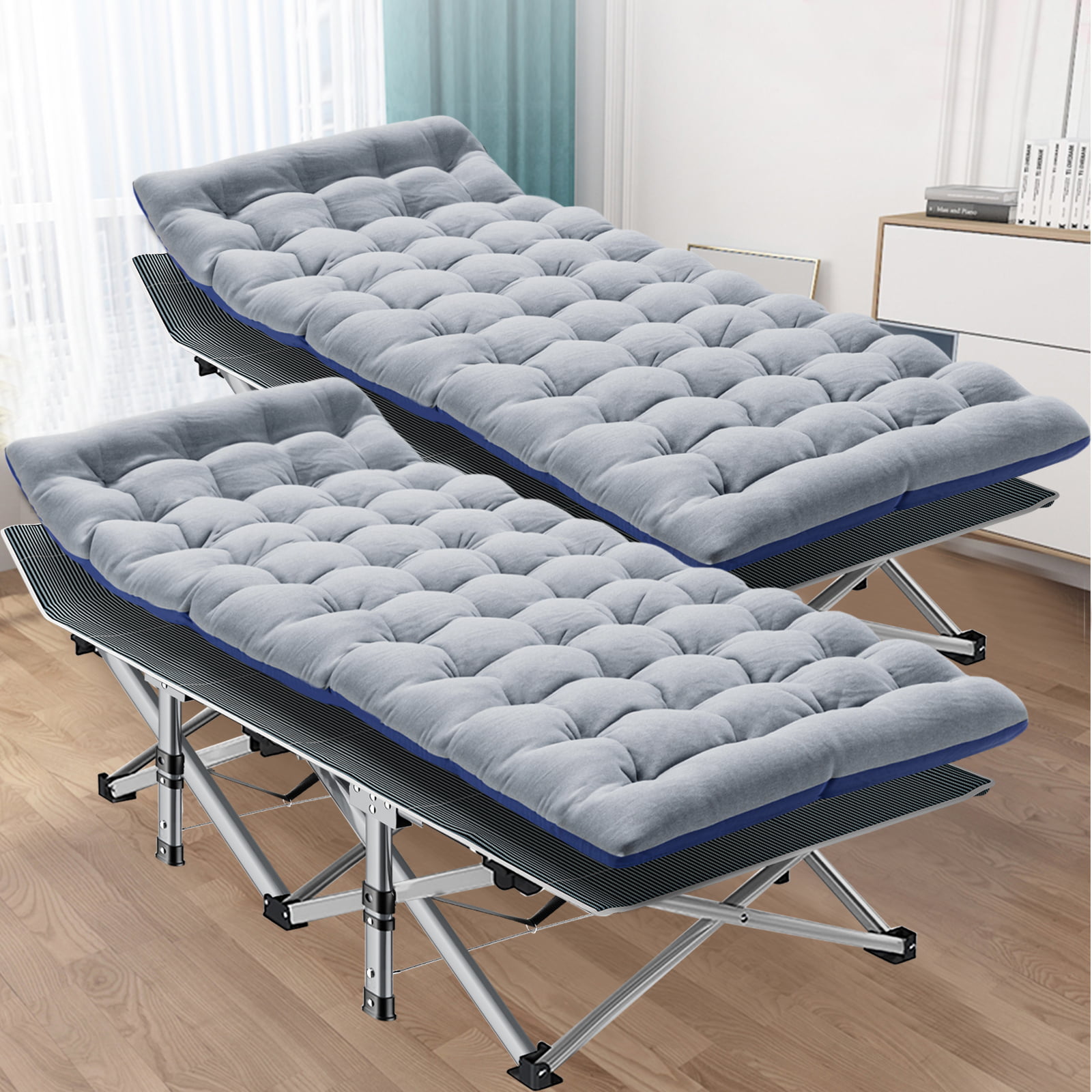 FICISOG Adult Folding Camping Cots, 900lbs Layer Oxford Sleeping Cots ...