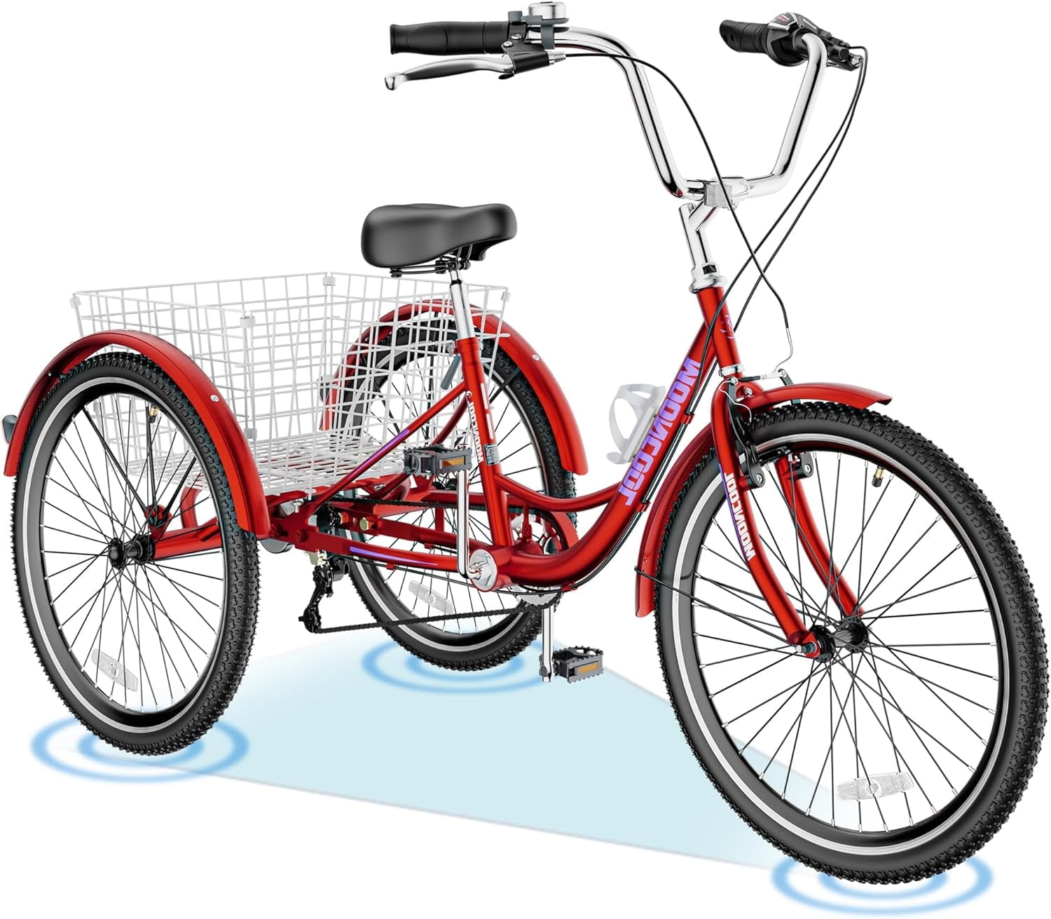 FICISOG Adult Tricycle 7 Speed Adult Trikes 20/24/26 Cruise Trike with ...