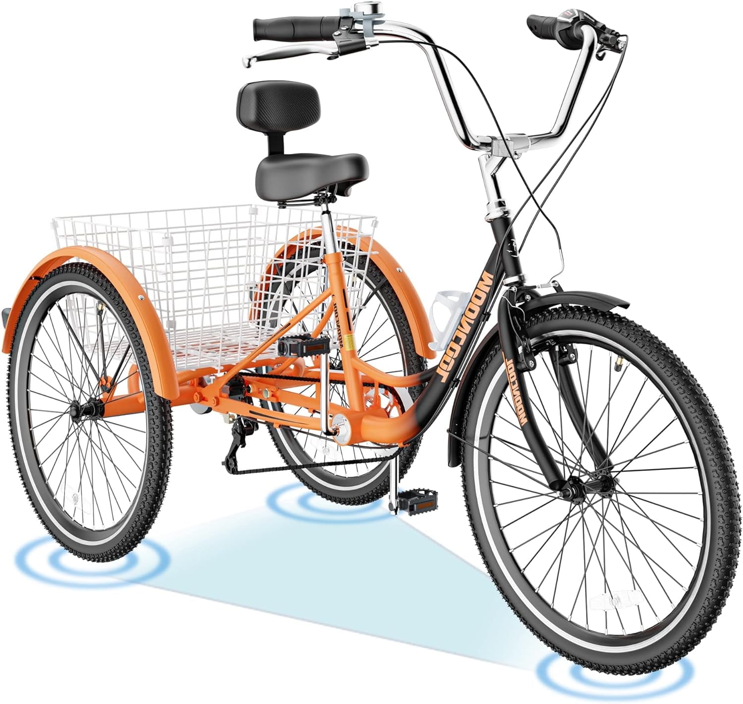 FICISOG Adult Tricycle 7 Speed Adult Trikes 20/24/26 Cruise Trike with ...
