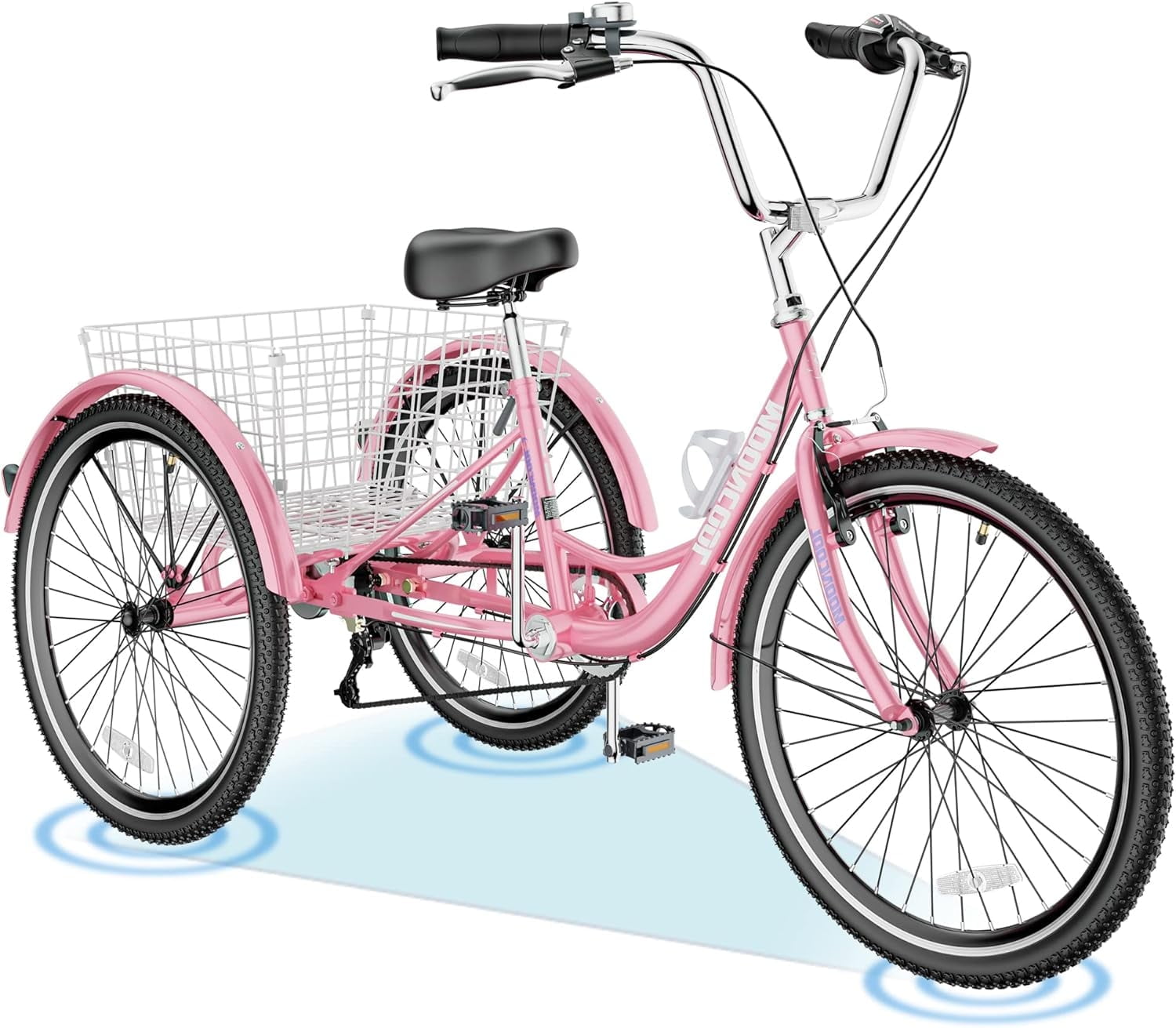 FICISOG Adult Tricycle 7 Speed Adult Trikes 20/24/26 Cruise Trike with ...