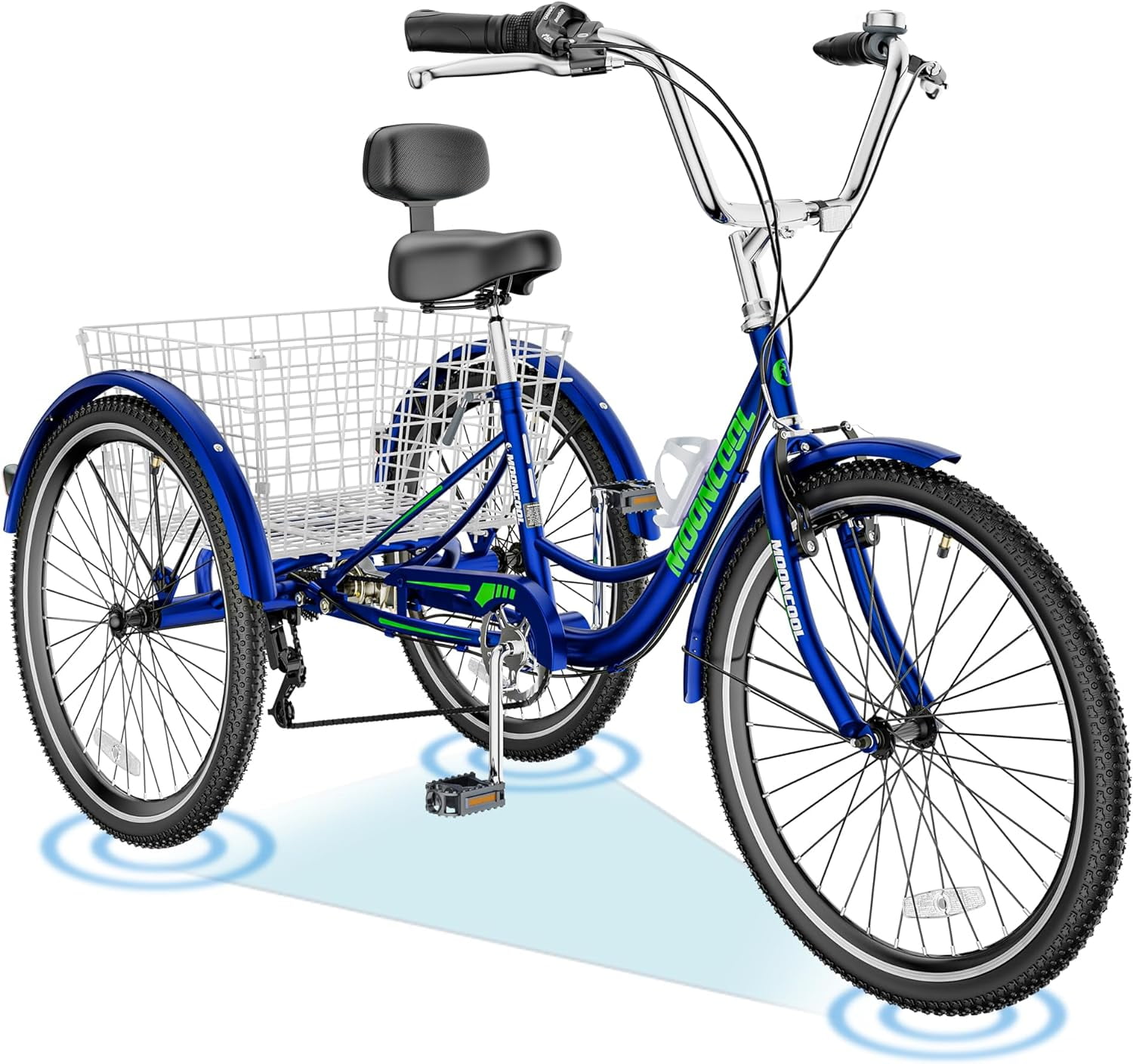 FICISOG Adult Tricycle 7 Speed Adult Trikes 20/24/26 Cruise Trike with ...