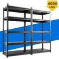5 Shelves Adjustable Storage Black Shelves, 72" Tall Metal Shelving ...