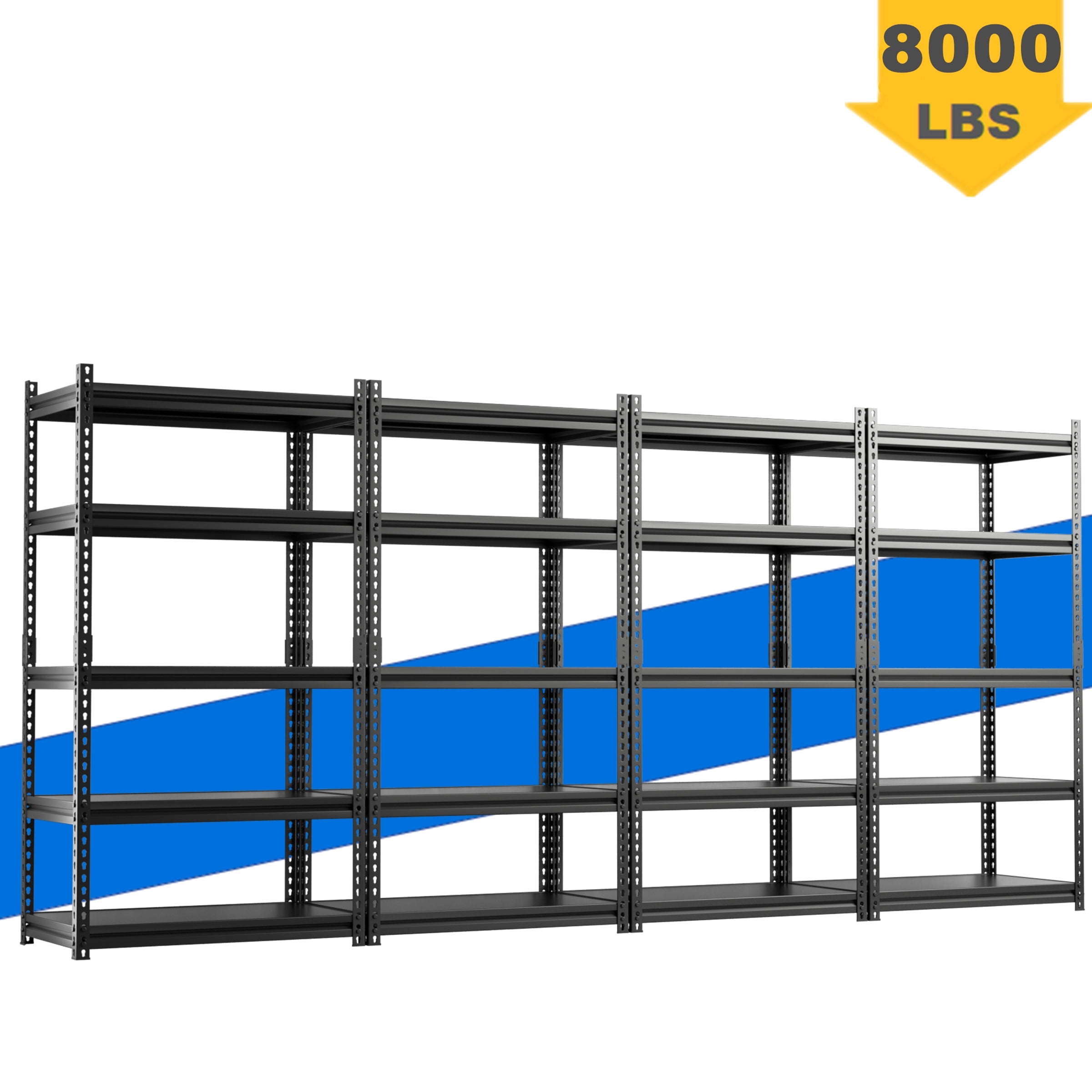 5 Shelves Adjustable Storage Steel Wire Shelves Black,72" Tall Steel ...