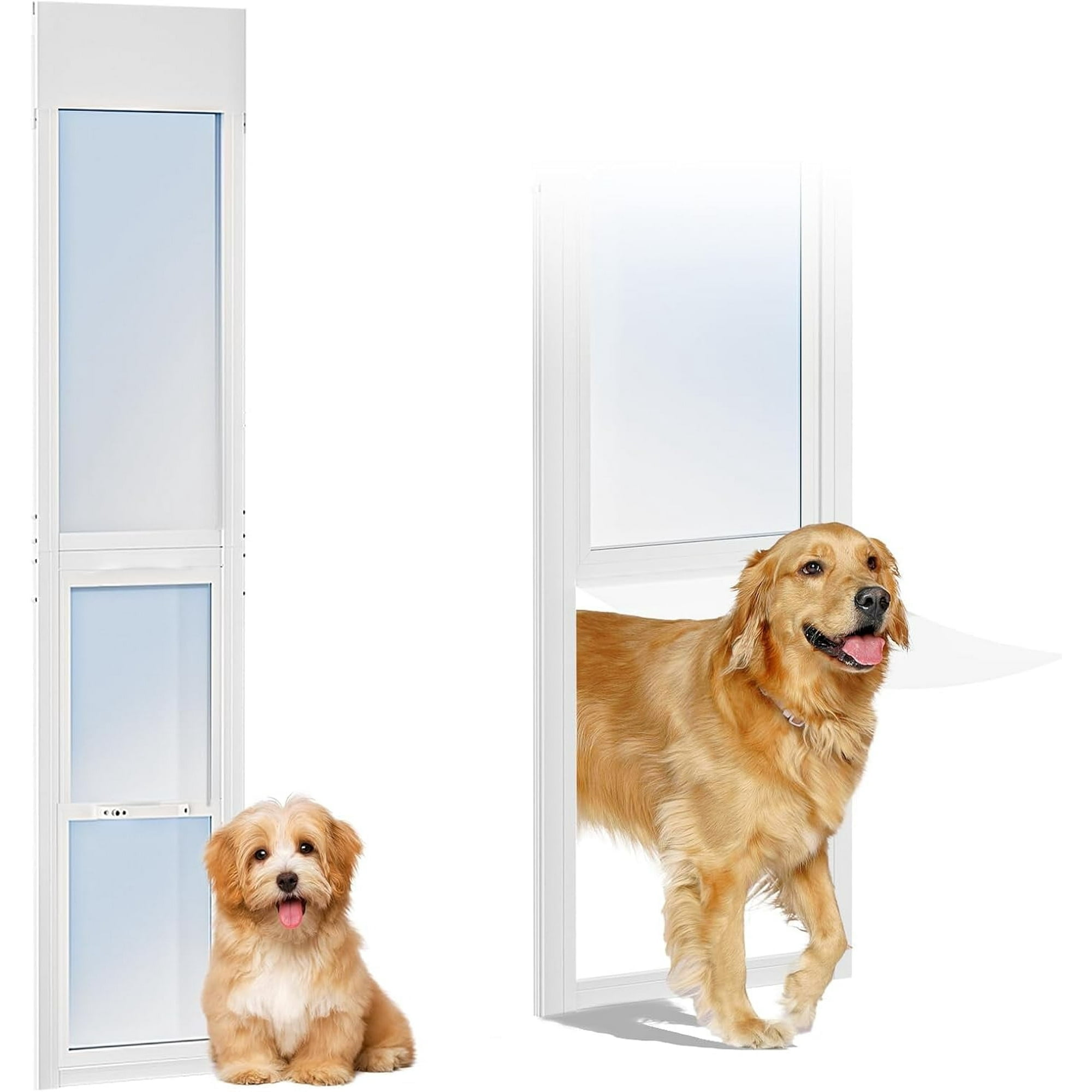 FICISOG Dog Door for Sliding Glass Door, 80.5"-86.5" Adjustable Height ...