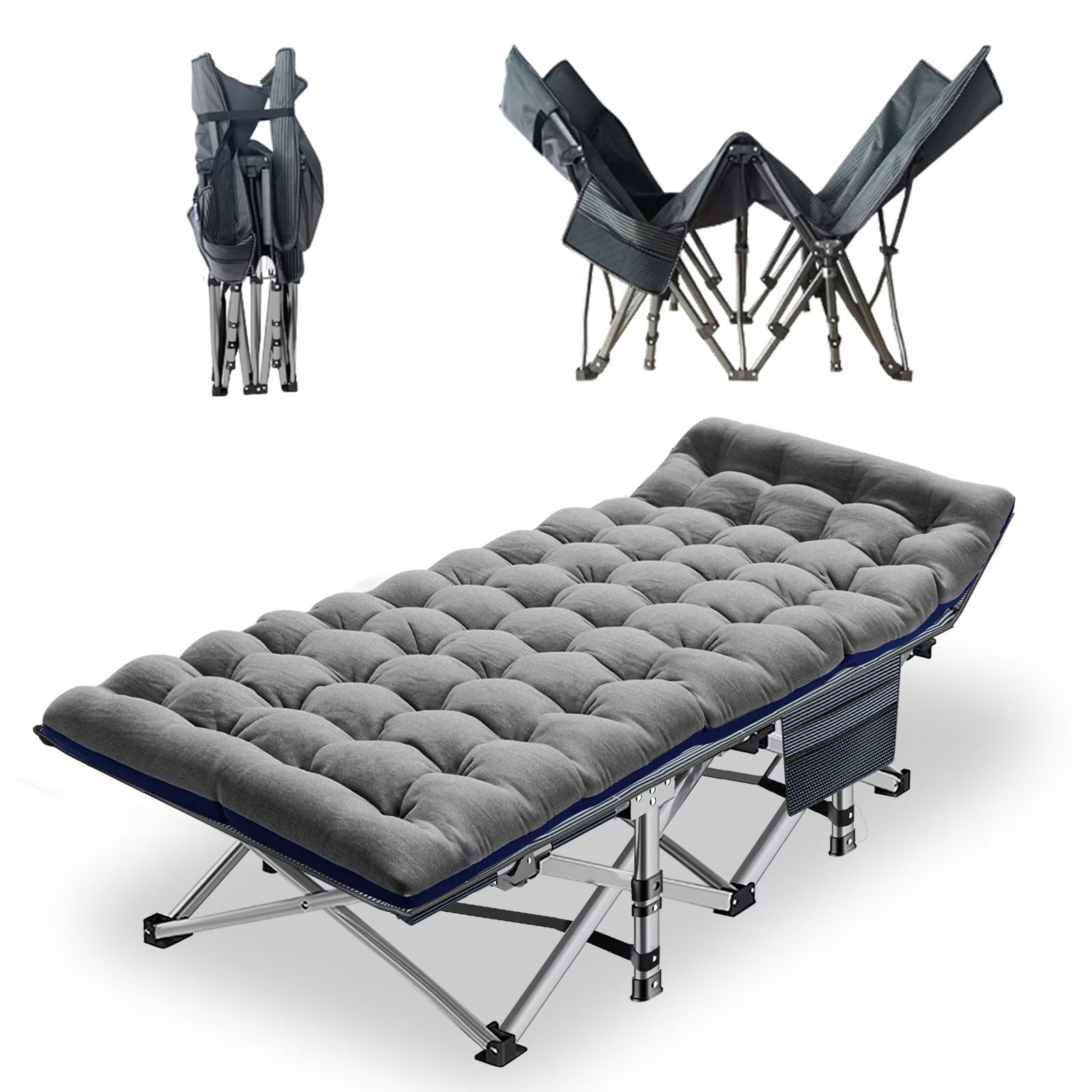 FICISOG Folding Camping Cot ,900lbs Folding Cot Bed with Detachable ...