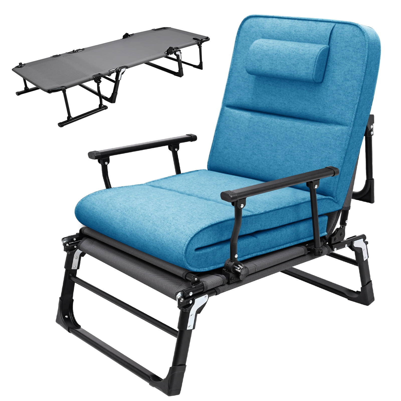 FICISOG Folding Camping Cot, Adult Folding Chair with Pillow for ...