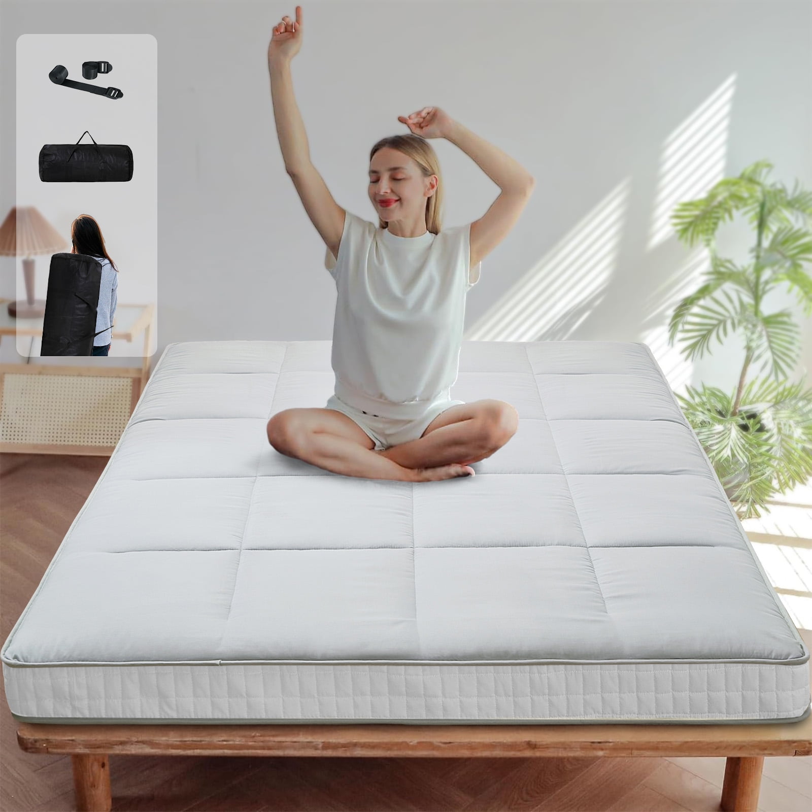 FICISOG Japanese Floor Futon Mattress, Adult Portable Camping Mattress ...