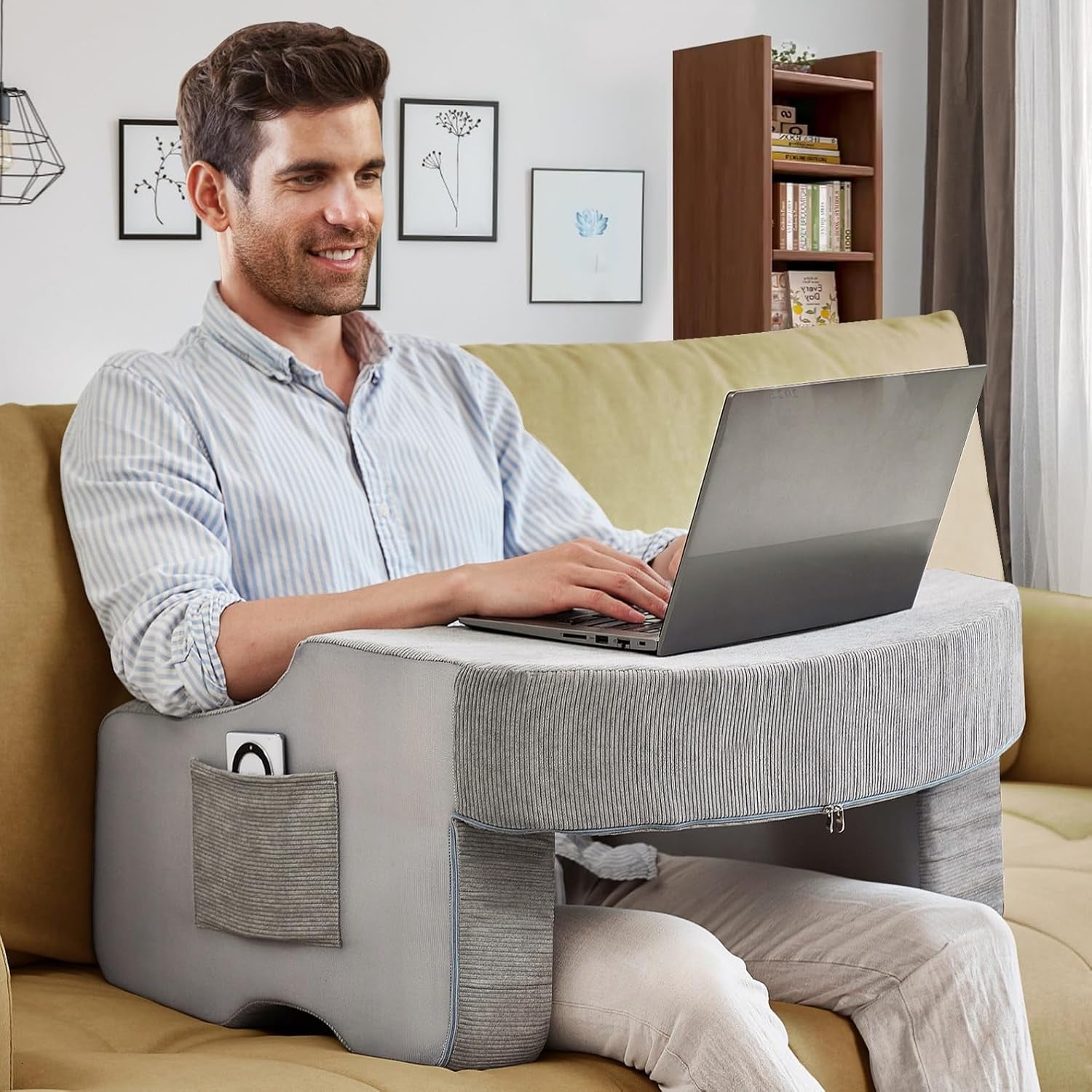 FICISOG Lap Desk Pillow for Laptop, Memory Foam Reading Pillow for ...