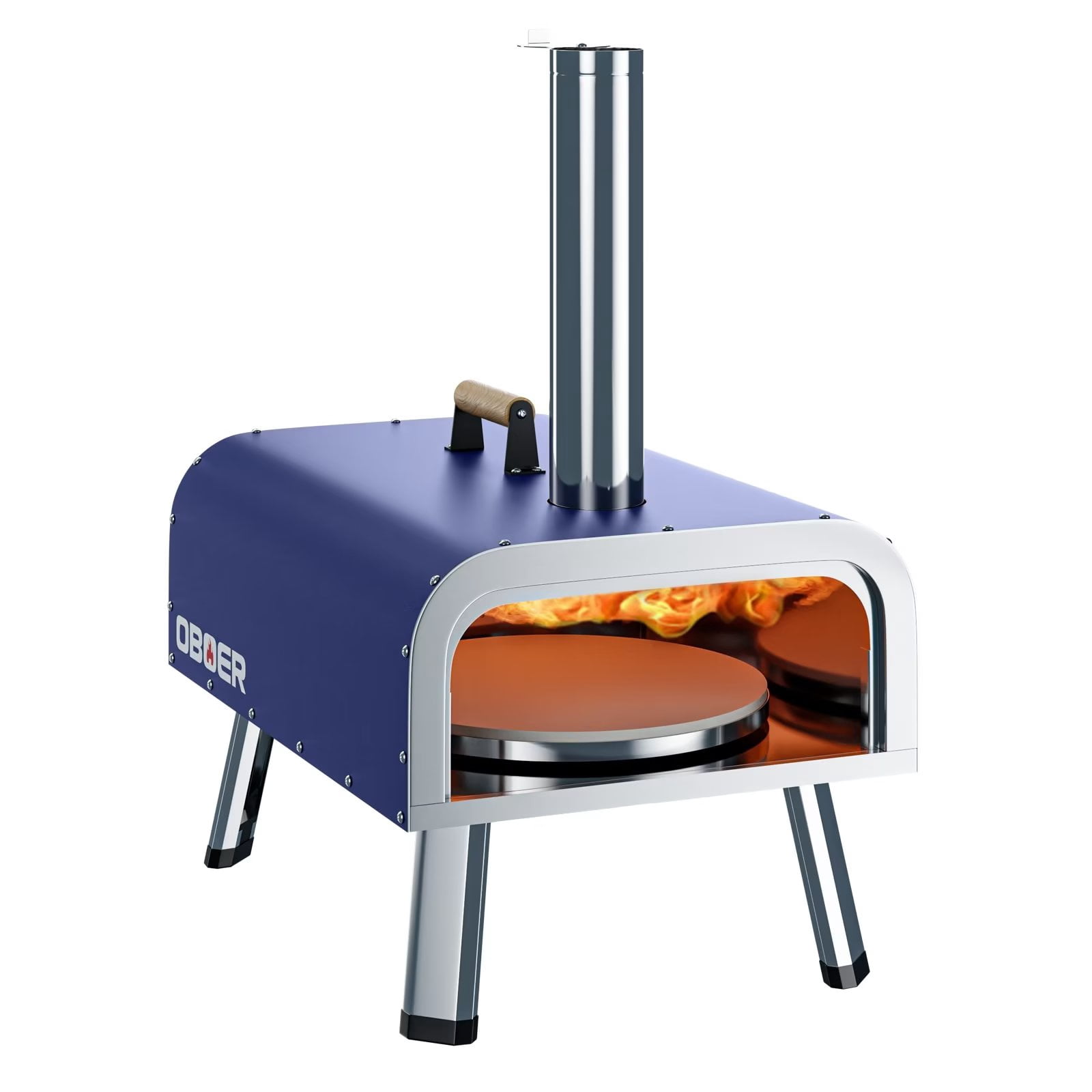 FICISOG Outdoor Pizza Oven, 13" Stainless Steel Pizza Maker, Wood &Gas ...
